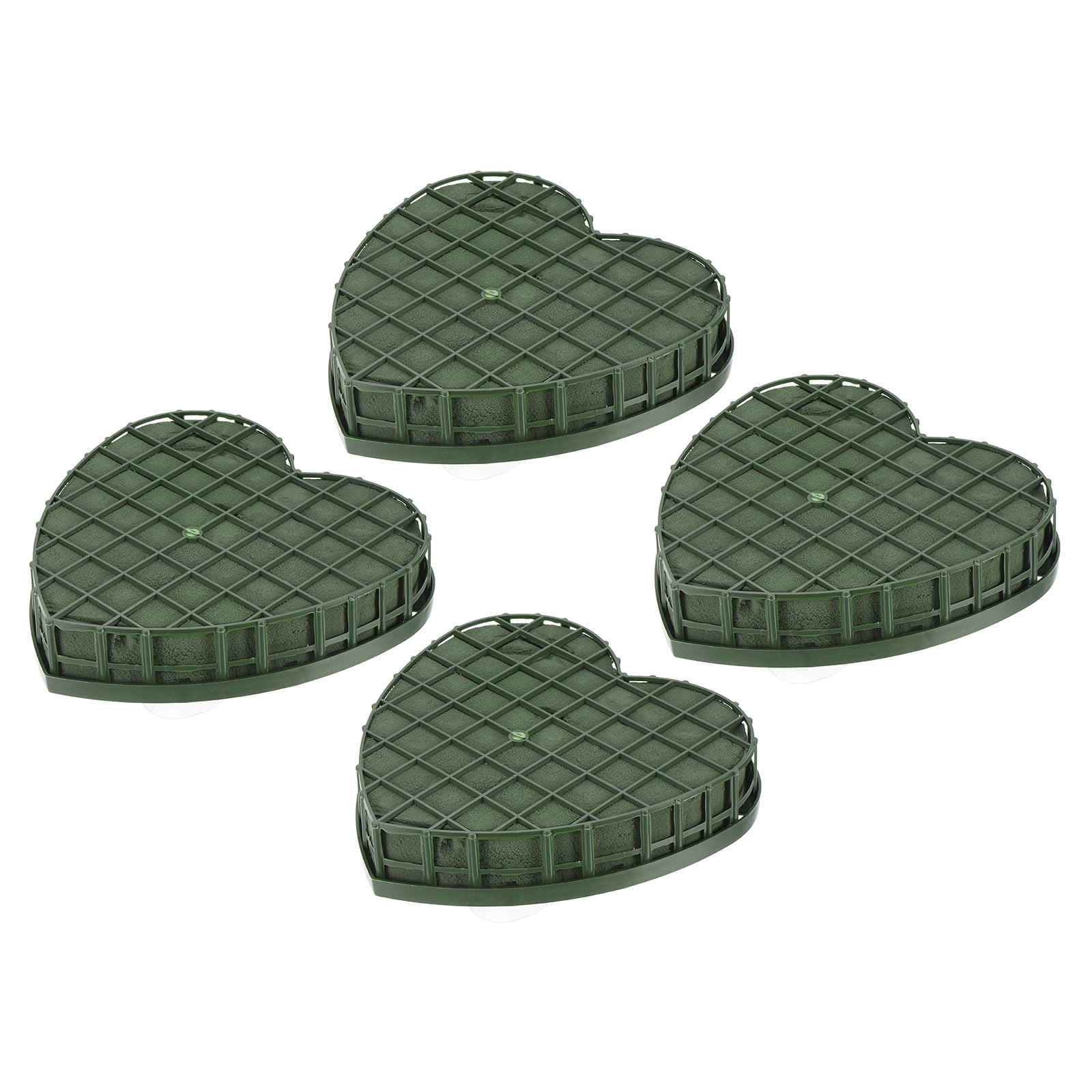 Uxcell 7.9"x7.7" Heart Shape Wet Floral Foam Block Cage with Suction ...