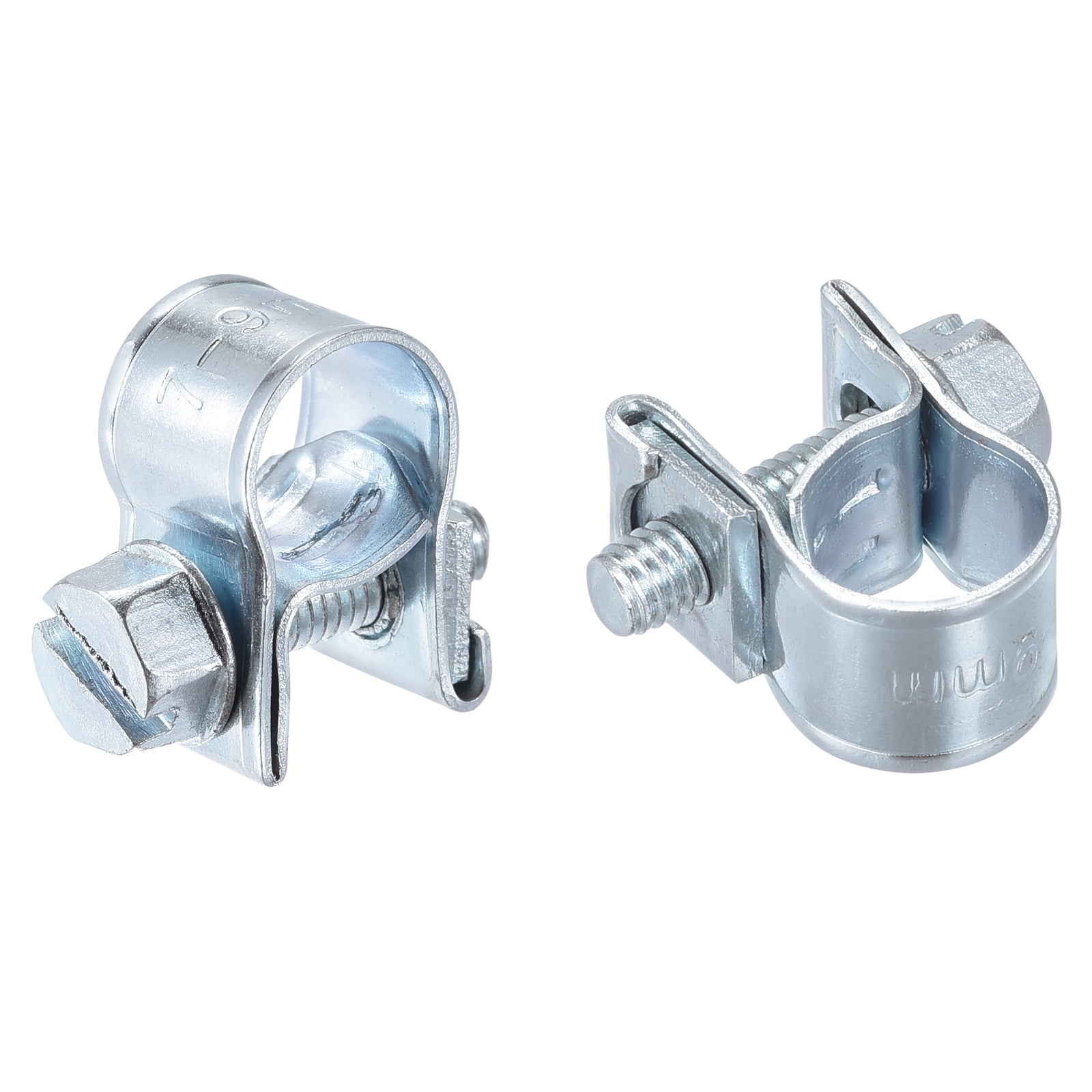 Uxcell 7-9mm Mini Fuel Injection Hose Clamp Zinc Plated Steel Fuel Line ...