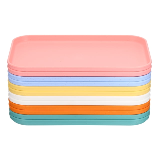Uxcell 7.9x5.9" Fast Food Serving Tray, 12 Pack Bulk Plastic Reusable ...