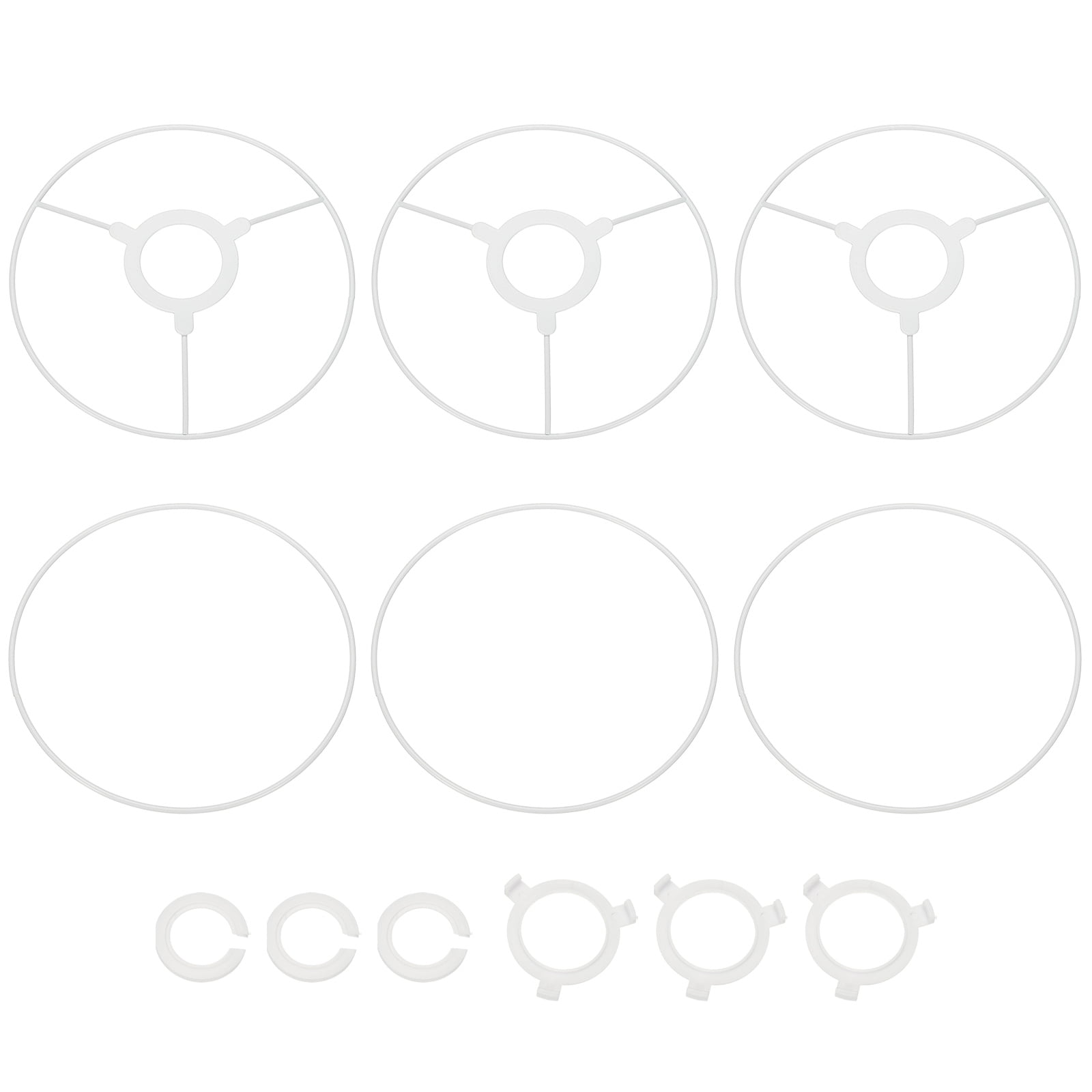 Uxcell 7 Inch Lamp Shade Ring, 3 Set Lamp Shade Frame with E27 to E26 ...