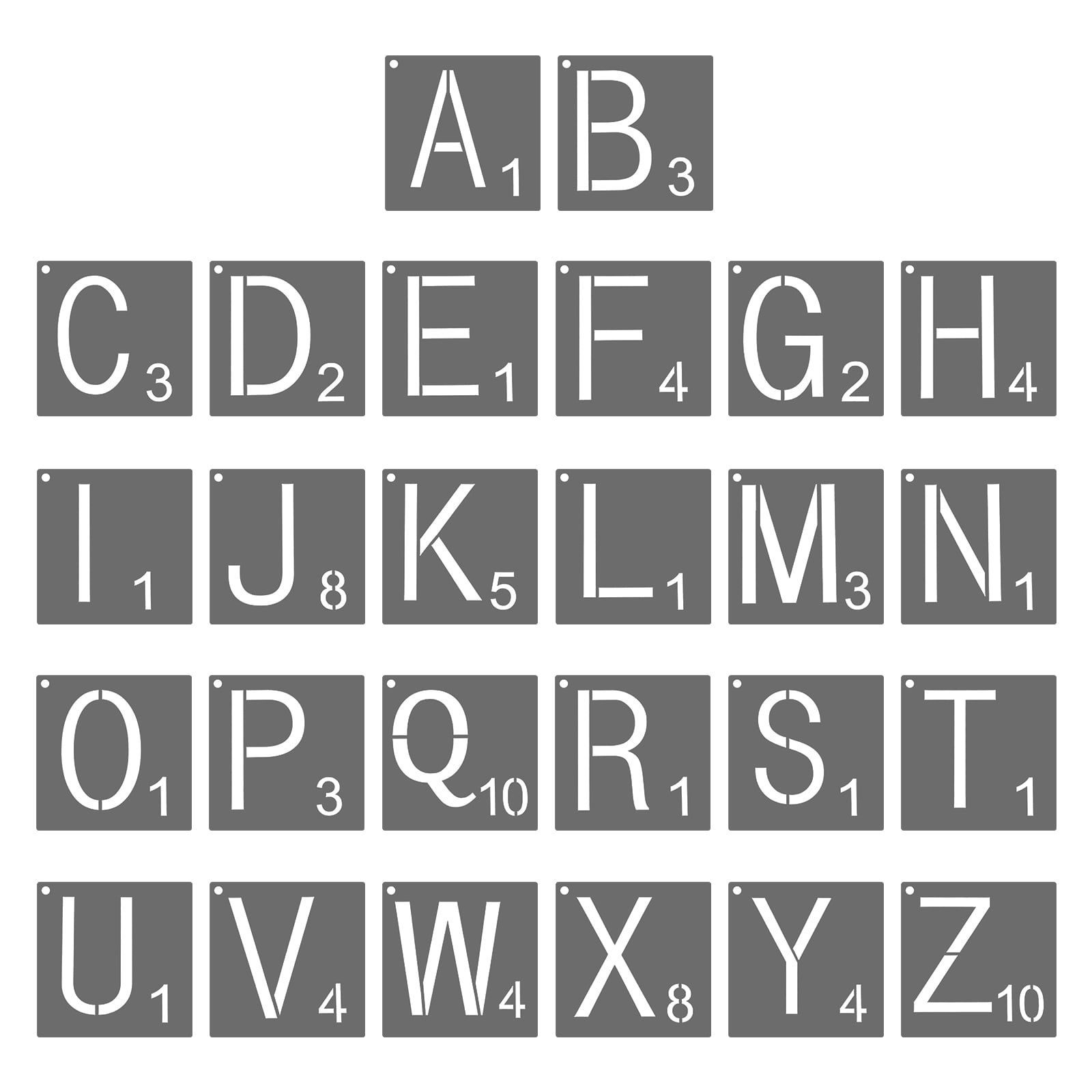 Uxcell 7 Inch Numbers Craft Stencils, 36 Pcs Letter Stencils Alphabet ...