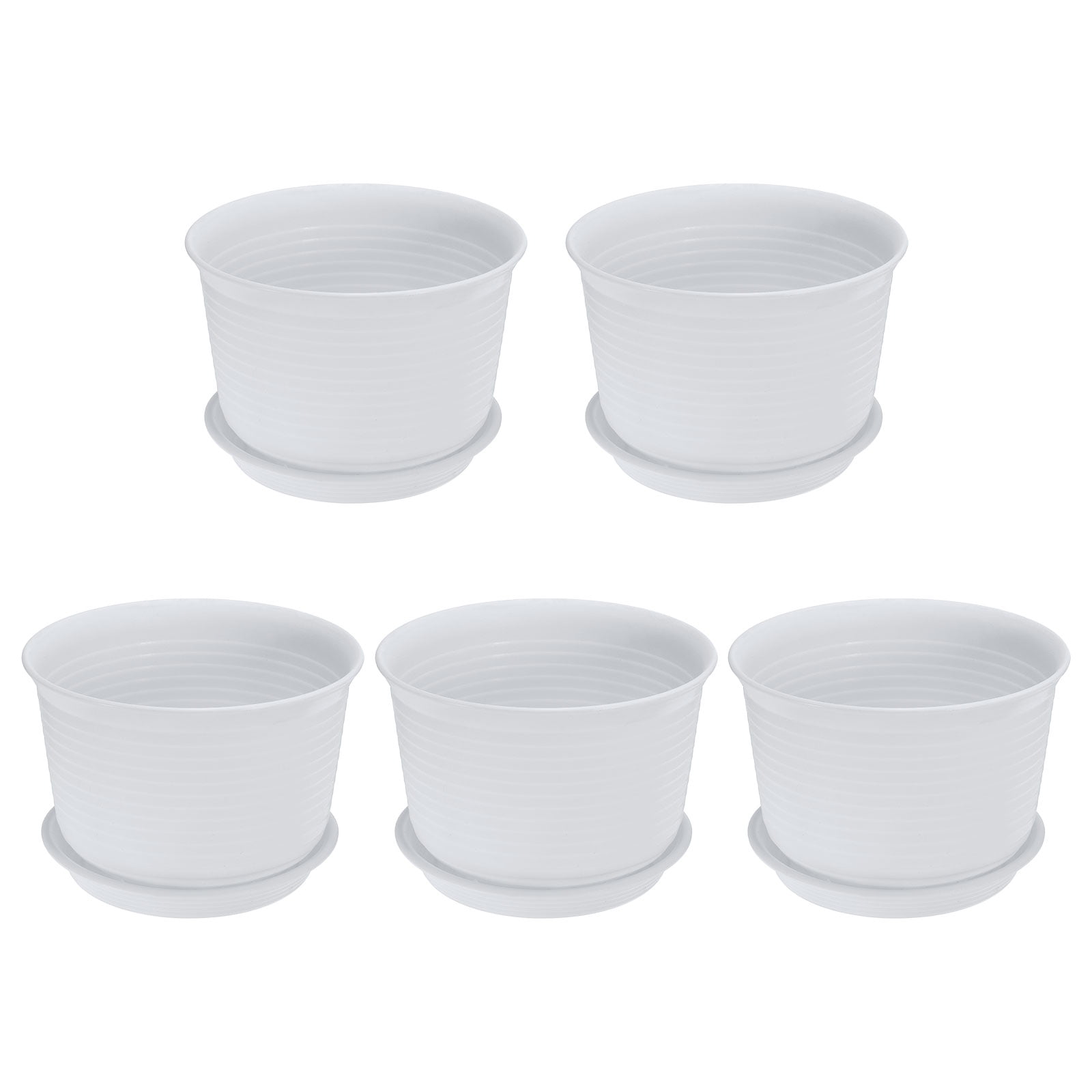 Uxcell 7 Inch Plastic Plant Pots Flower Planters with Drainage Holes ...