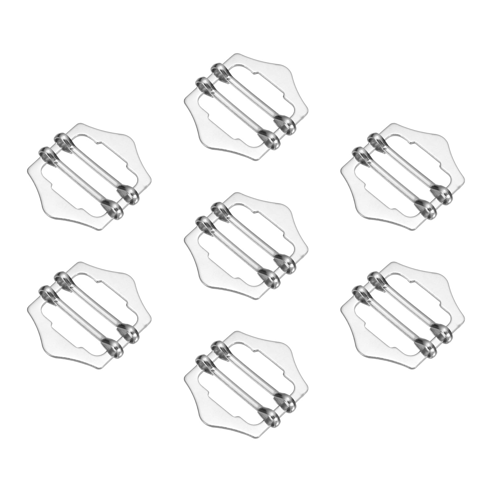 Uxcell 7 Pcs Metal Adjuster Slide Buckle, 20mm Vest Roller Pin Buckles ...