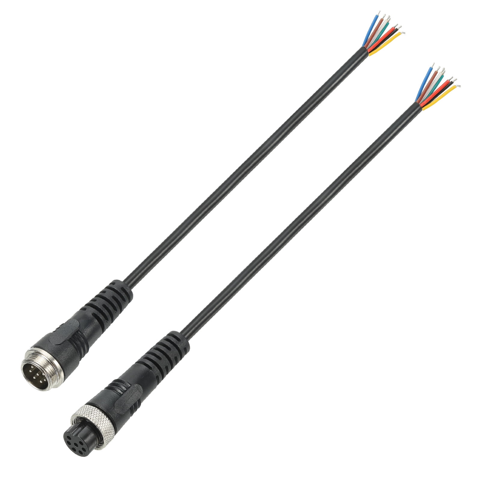 Uxcell 7 Pin Electrical Connector 8 Inch 20cm 7 Core 24 AWG Male Female ...