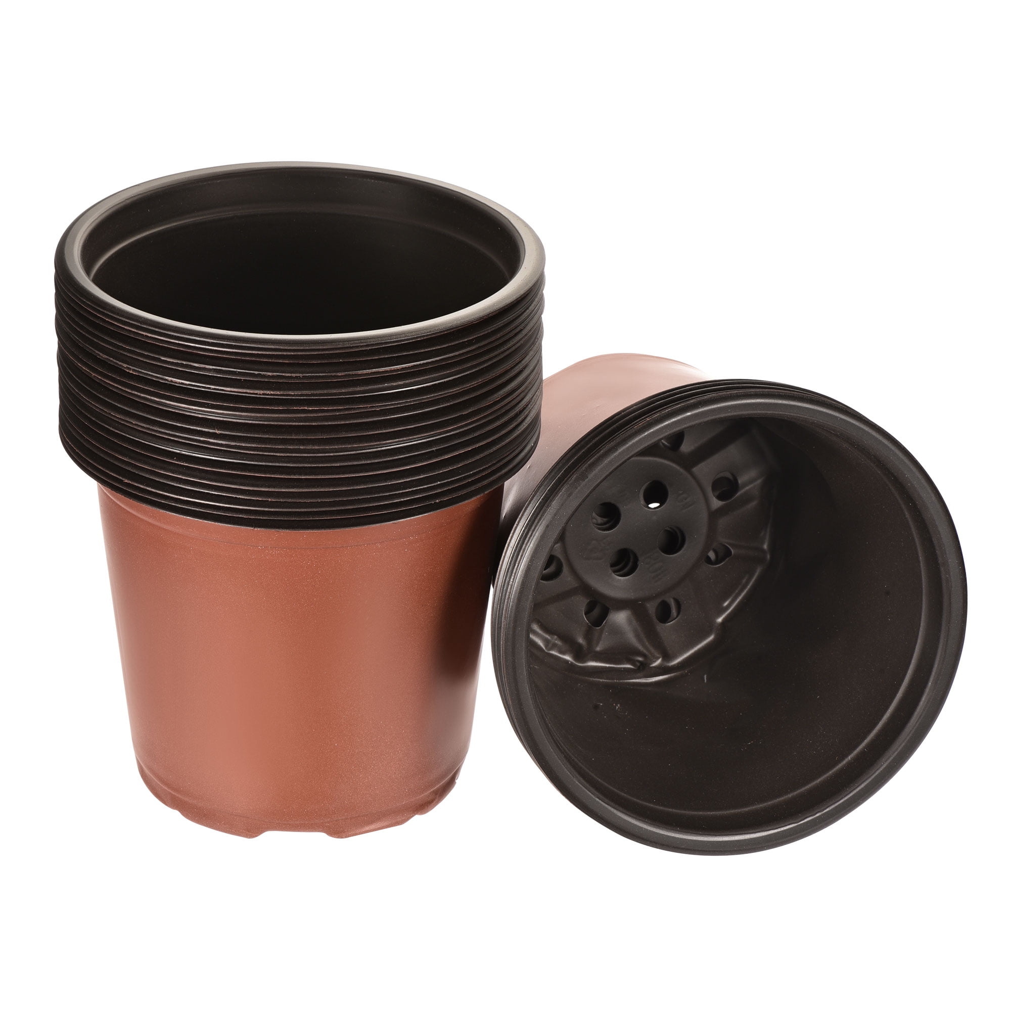 Uxcell 7" Plastic Plant Nursery Pots Starting Planter Container, Red 25 ...