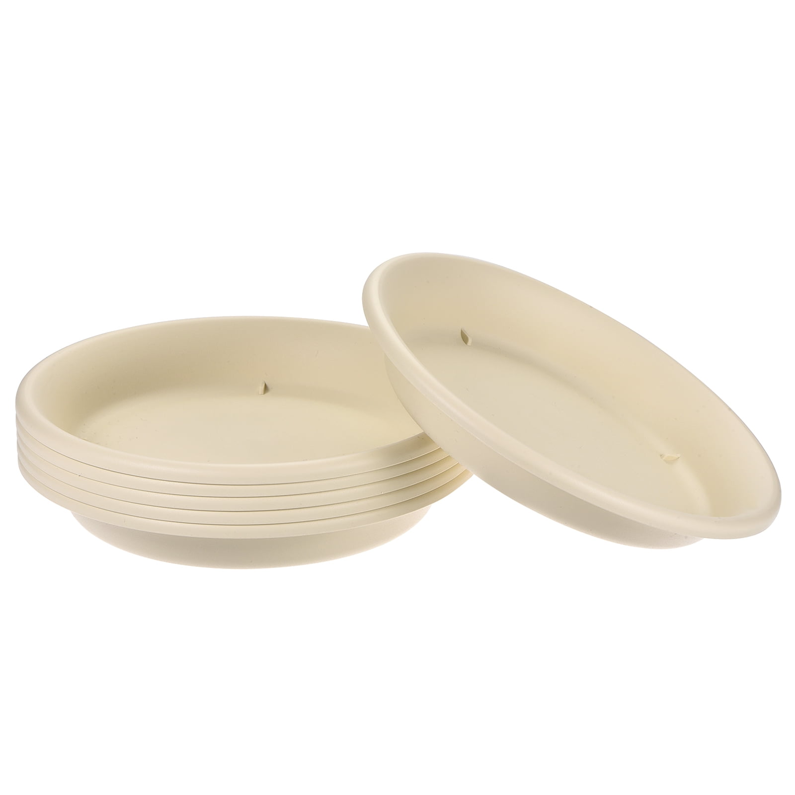 Uxcell 7" Plastic Round Plant Pot Saucers Flower Drip Trays, Beige 6 ...