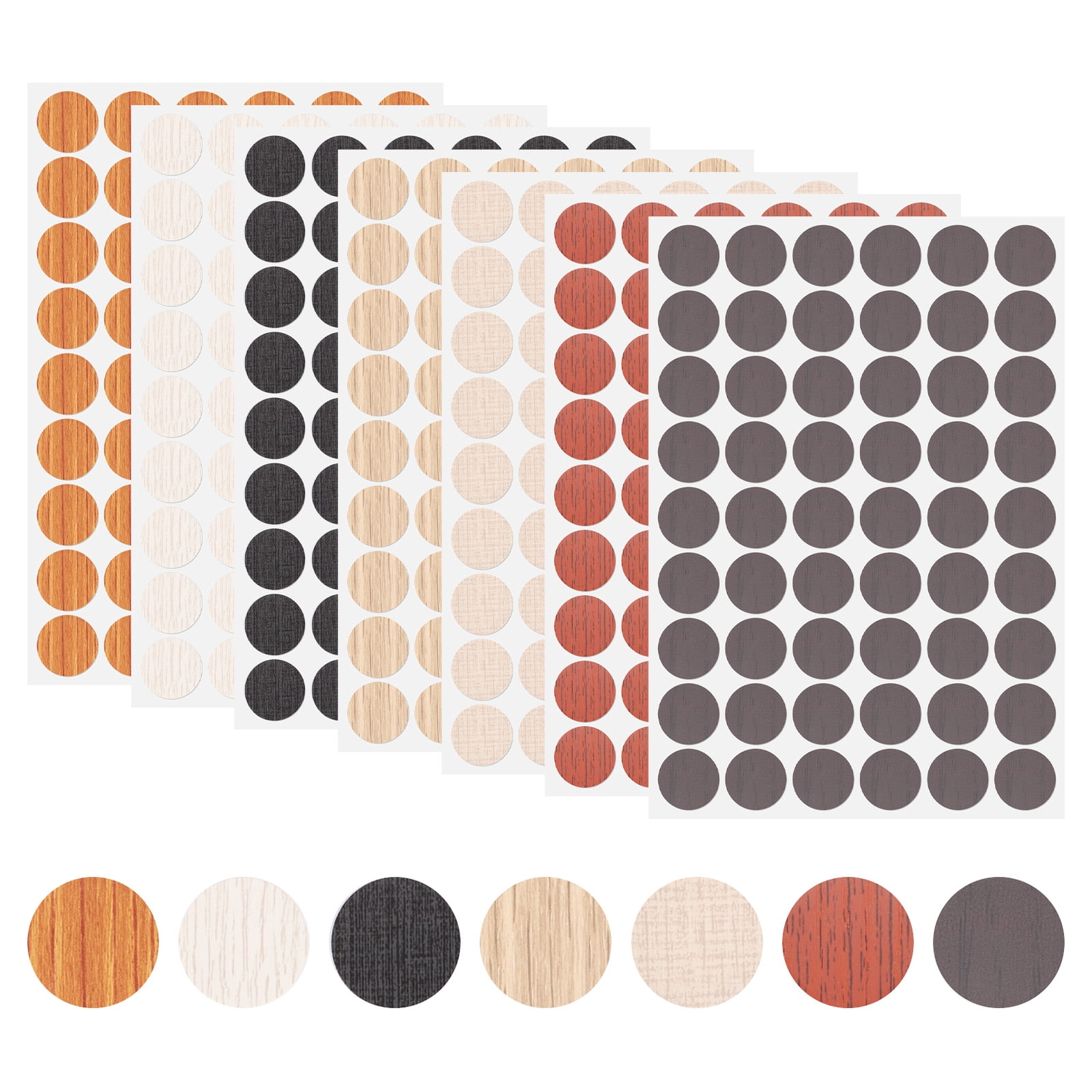 Uxcell 7 Sheets Screw Hole Sticker 21mm 54 in 1 Hole Sticker, 7 Colors ...
