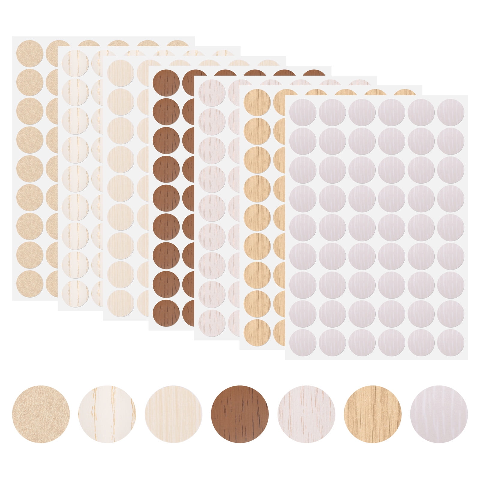 Uxcell 7 Sheets Screw Hole Sticker 21mm 54 in 1 Hole Stickers, 7 Colors ...