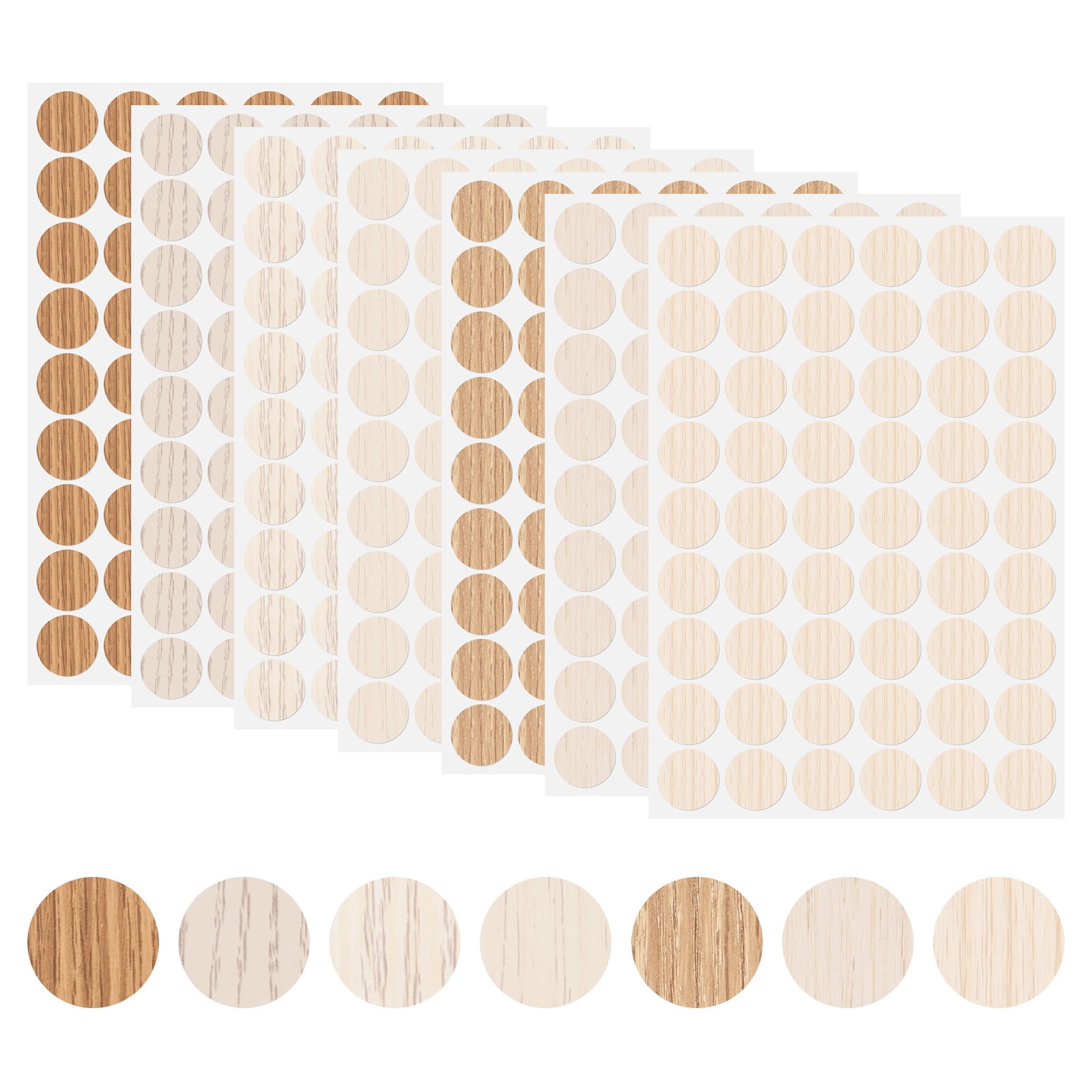 Uxcell 7 Sheets Screw Hole Stickers 21mm 54 in 1 Screw Cap, 7 Colors ...