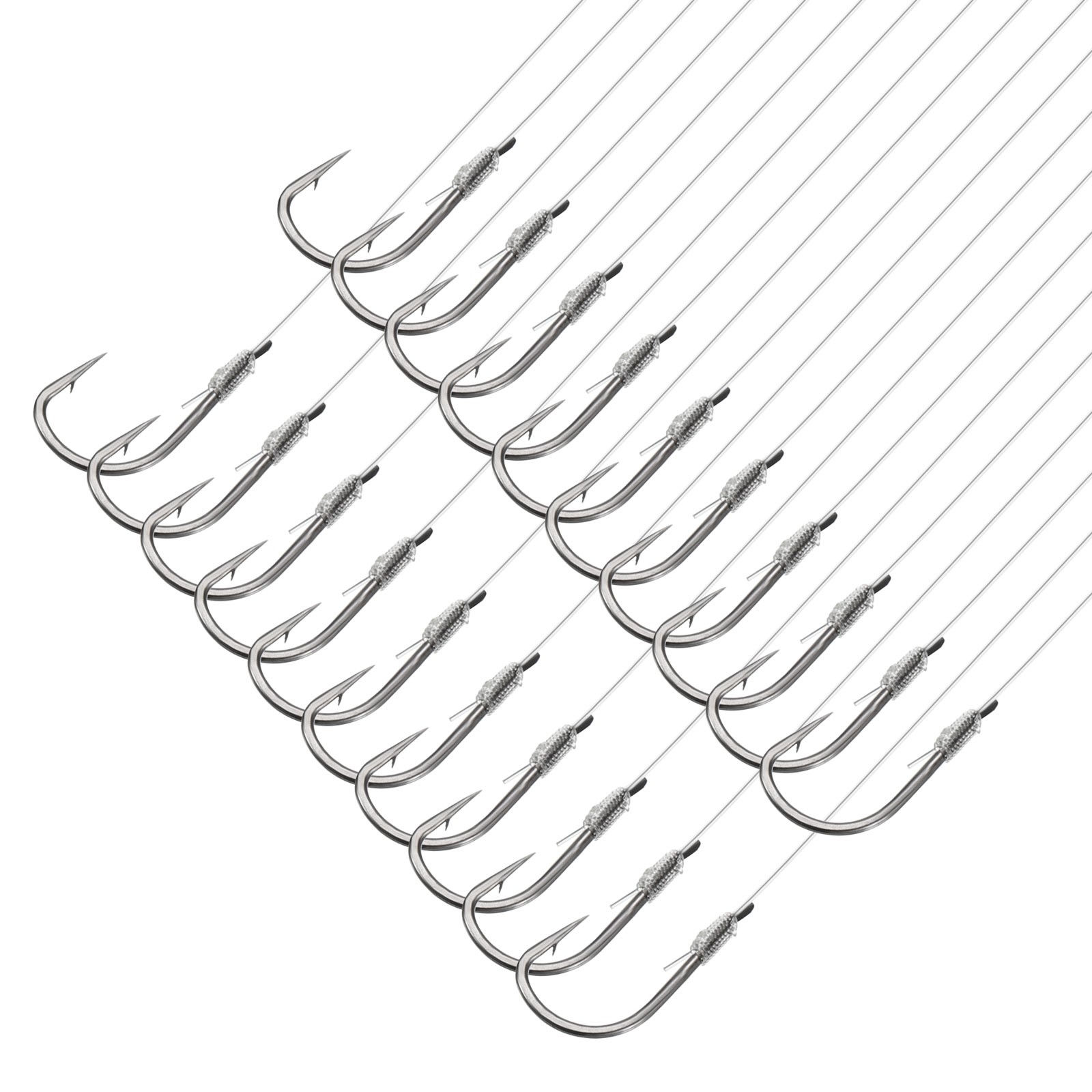 Uxcell 7# Small Fishing Hooks with 45cm Line, 0.45x0.24 Inch Double ...