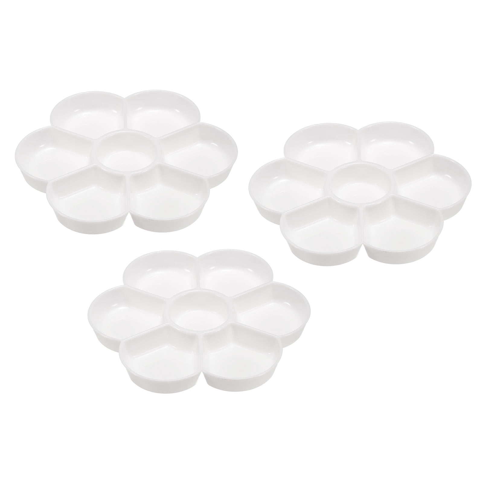 Uxcell 7 Wells Paint Tray Palette Painting Pallet Holder Flower Round ...