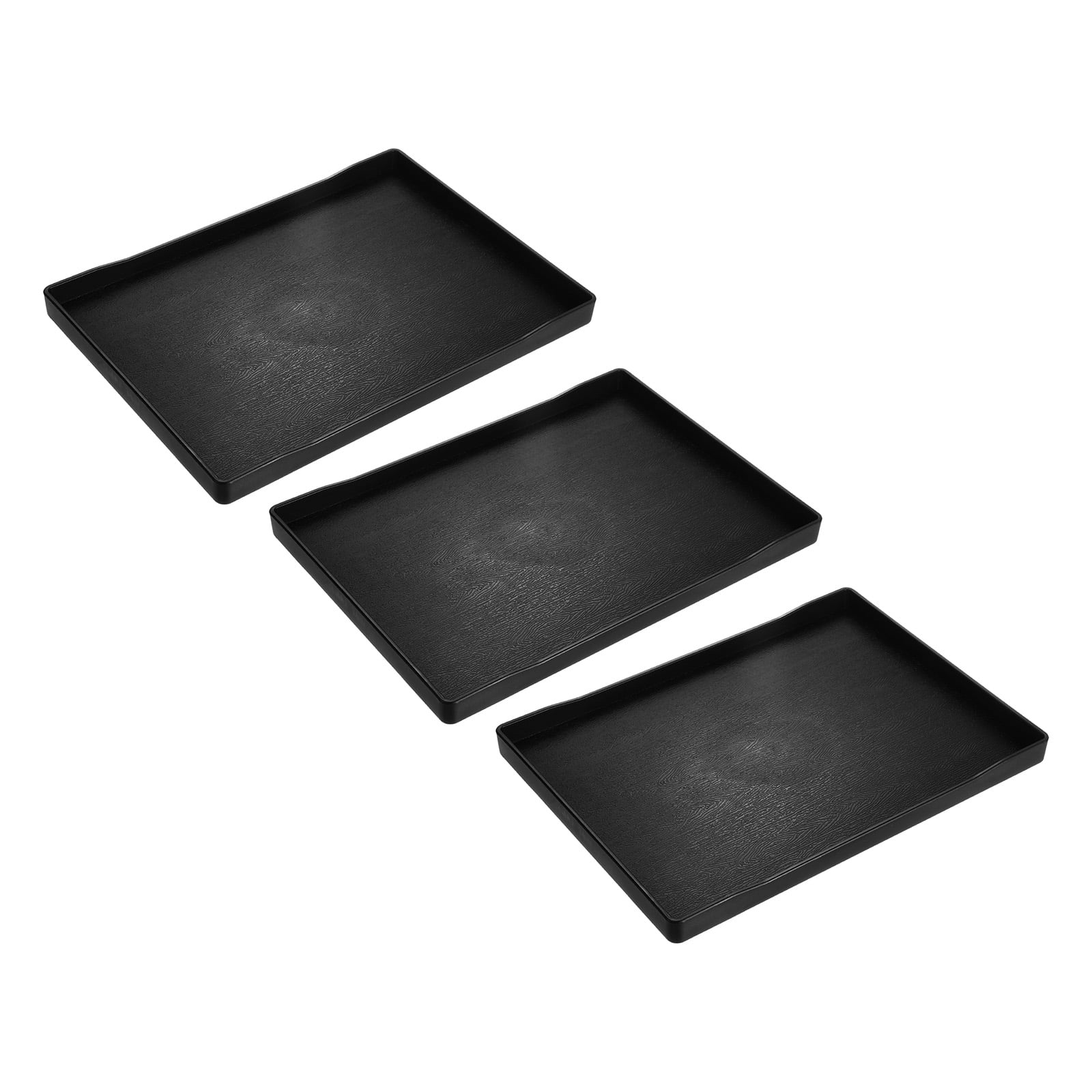 Uxcell 7" x 10" Small Black Mini Tray Plastic Rectangular Wooden ...