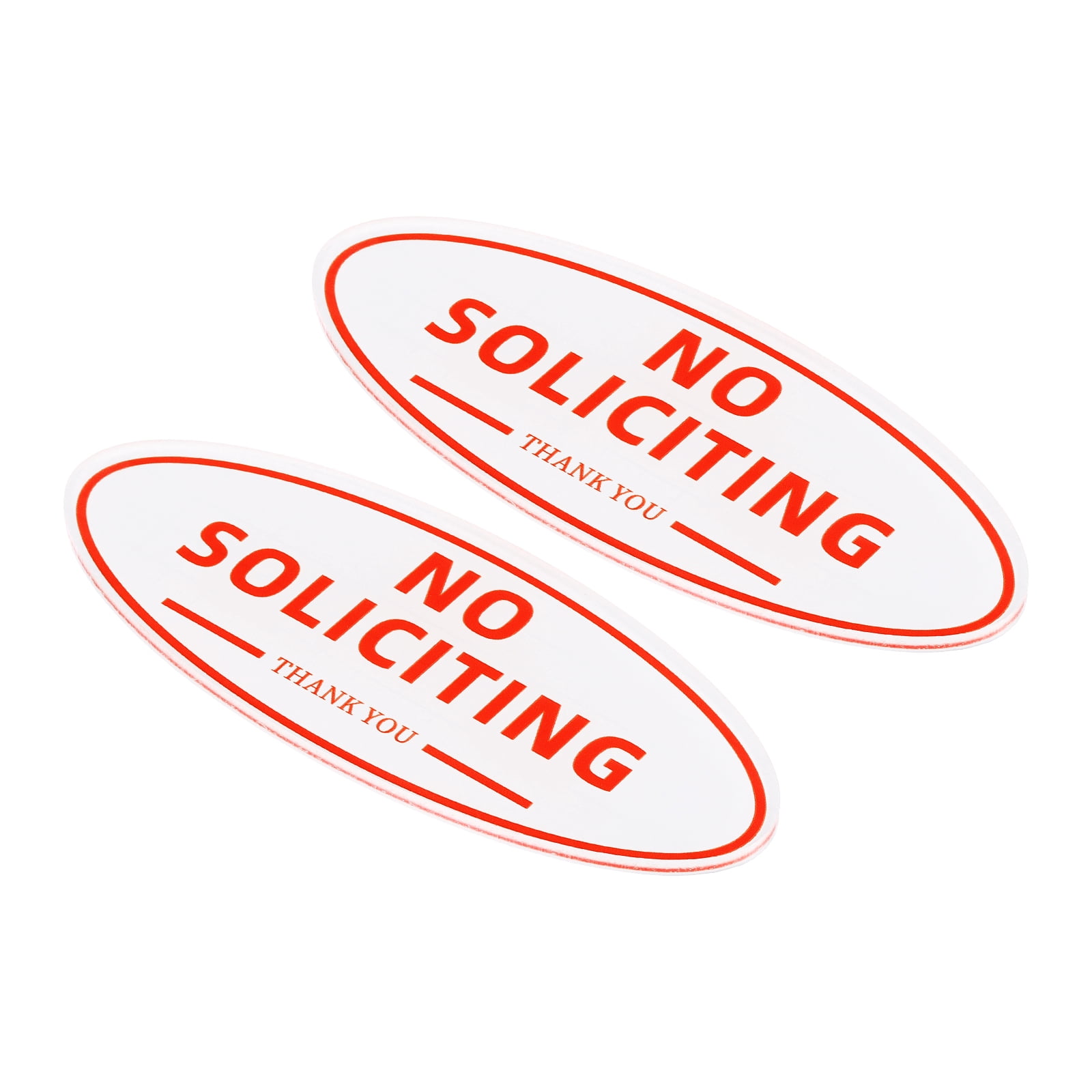 Uxcell 7"x3" No Soliciting Sign Acrylic Adhesive Oval Door Sticker Wall ...