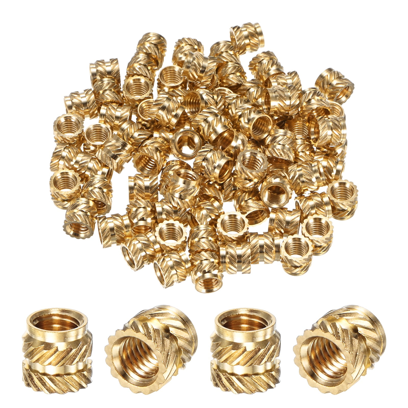 Uxcell 70-Pack Threaded Inserts, M5 x 6.5mm x 7mm Brass Knurled Insert ...