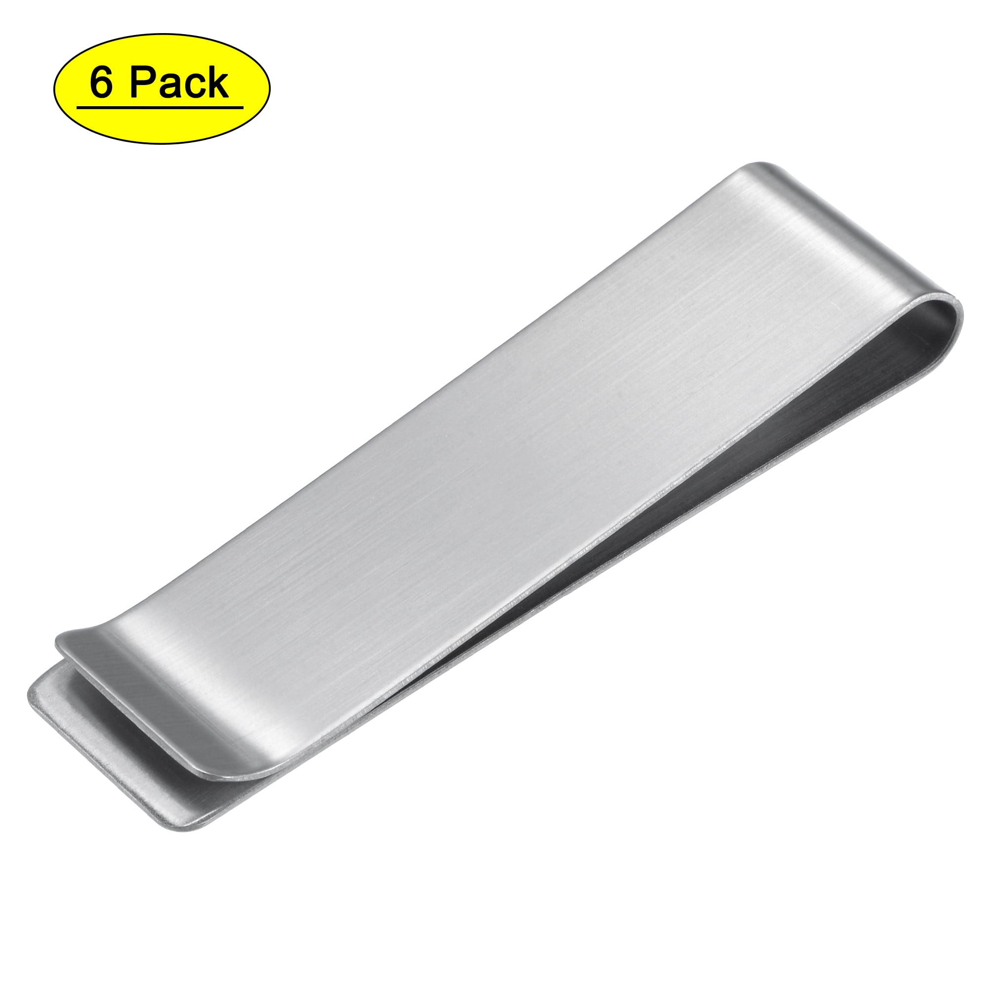 Uxcell 70mm Stainless Steel Slim Clip Credit Card Holder Clamp, Silver ...