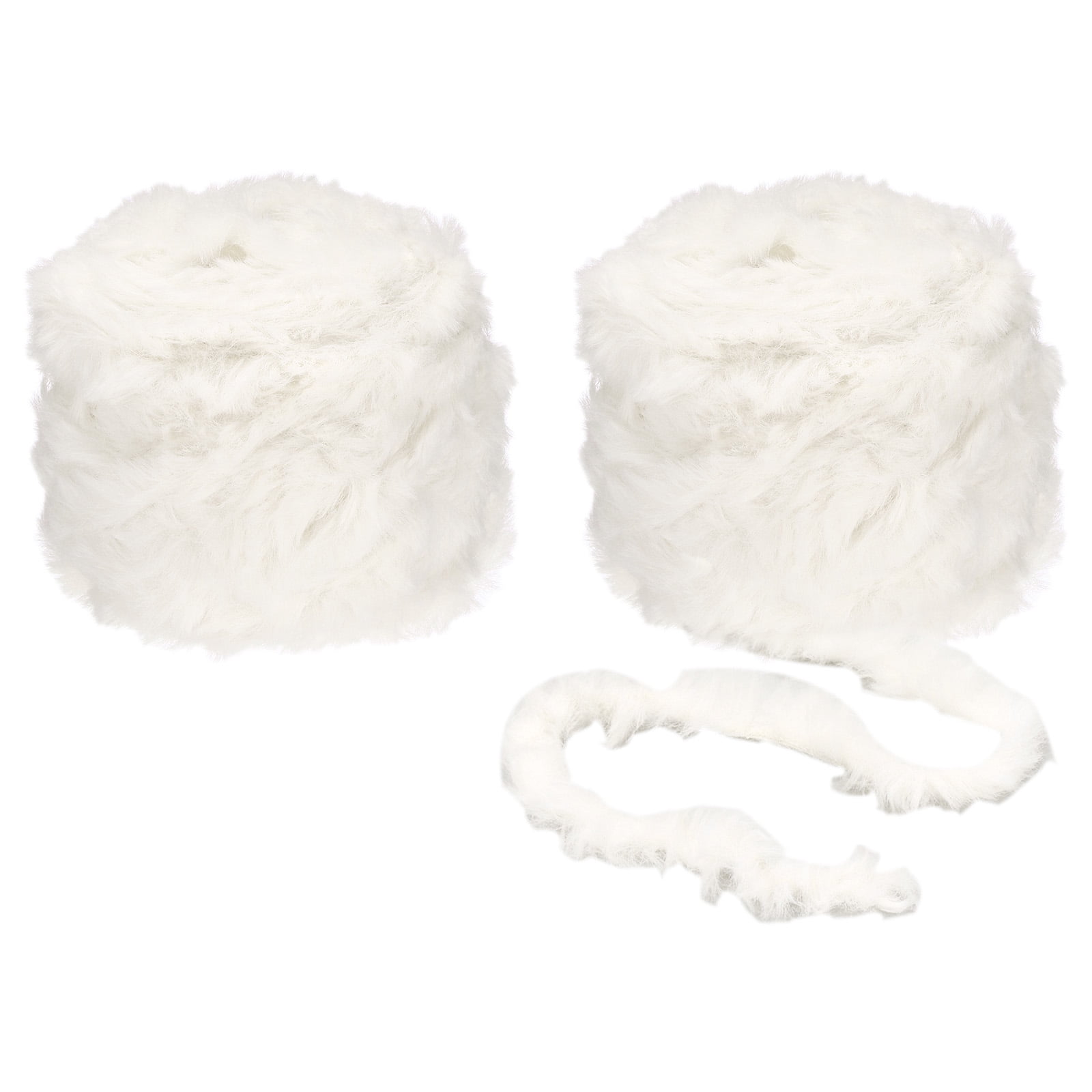 Uxcell 70yds Faux Fur Yarn,2 Skeins Fuzzy Yarn Crochet Fluffy Yarn Soft ...