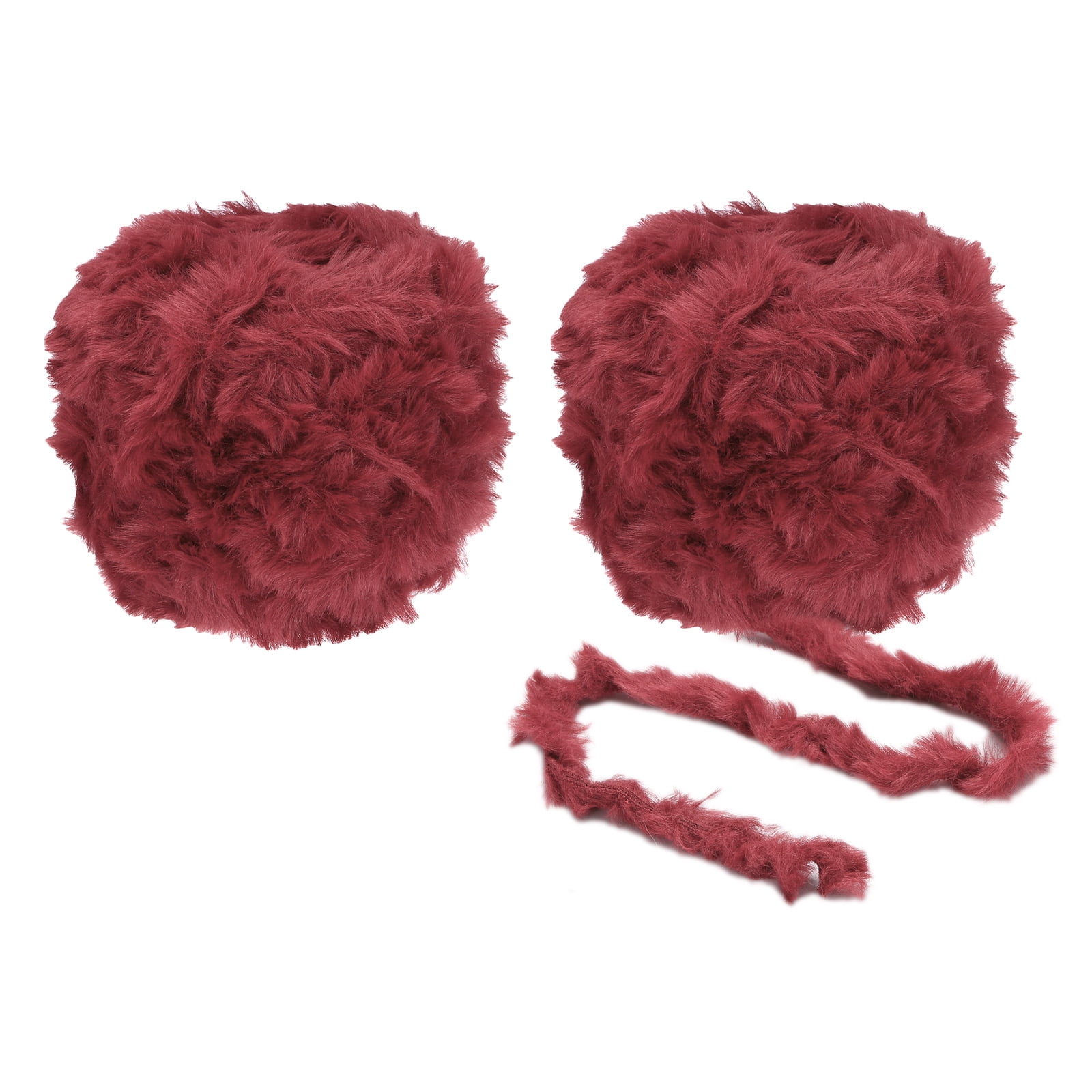 Uxcell 70yds Faux Fur Yarn,2 Skeins Fuzzy Yarn Crochet Fluffy Yarn Soft ...