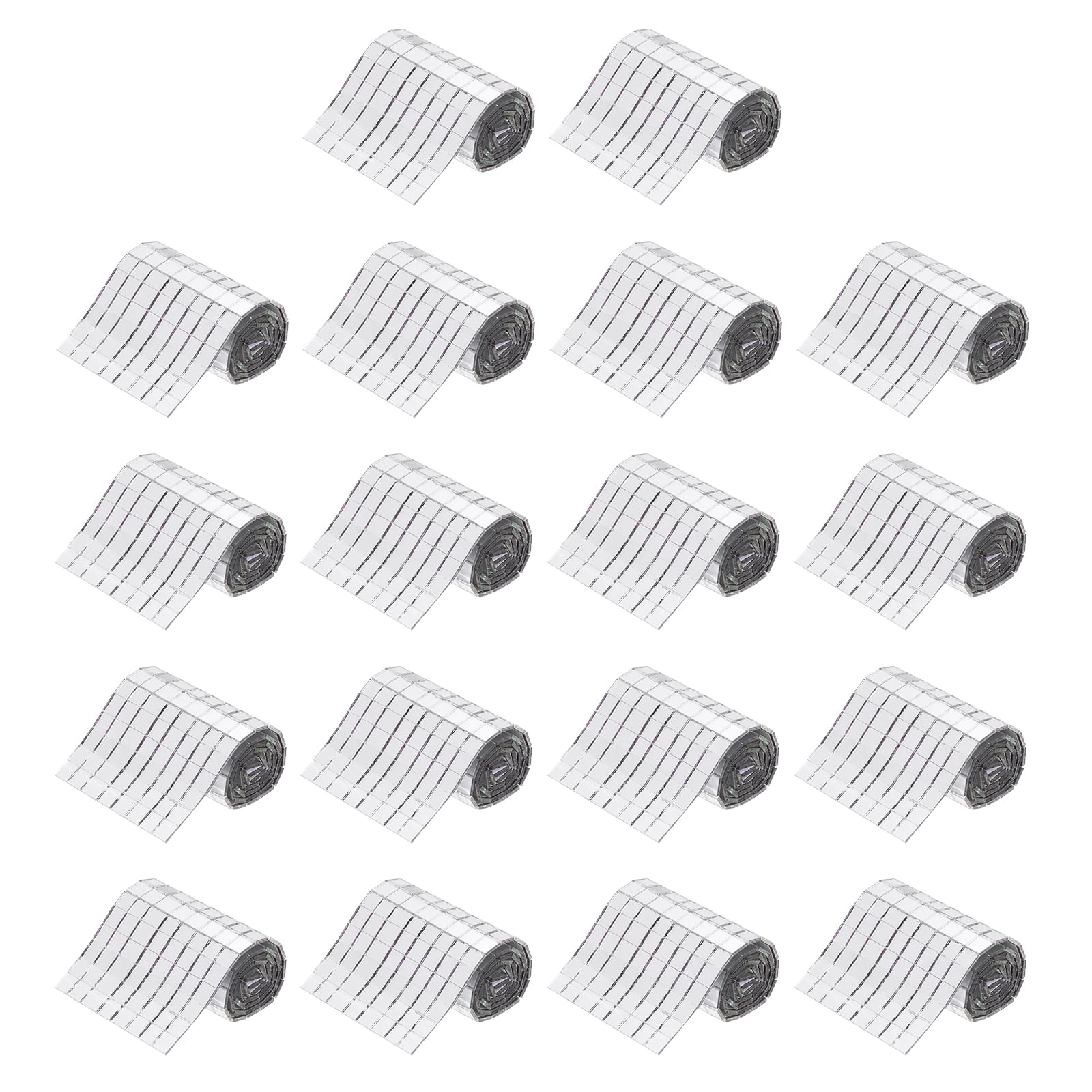 Uxcell 7200 PCS Glass Mirrors Disco Ball Tiles Self-Adhesive Silver ...