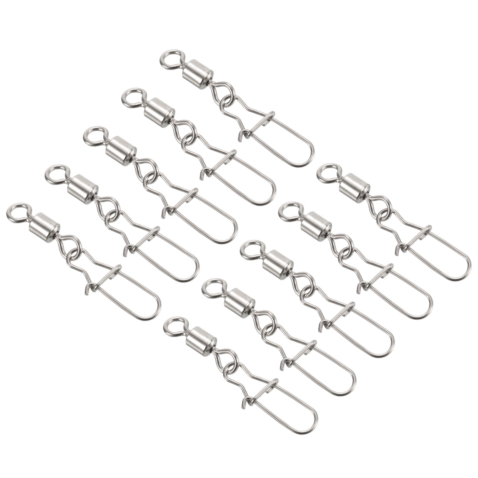 Uxcell 72LBS Stainless Steel Fishing Rolling Swivel with Coastlock Snap ...