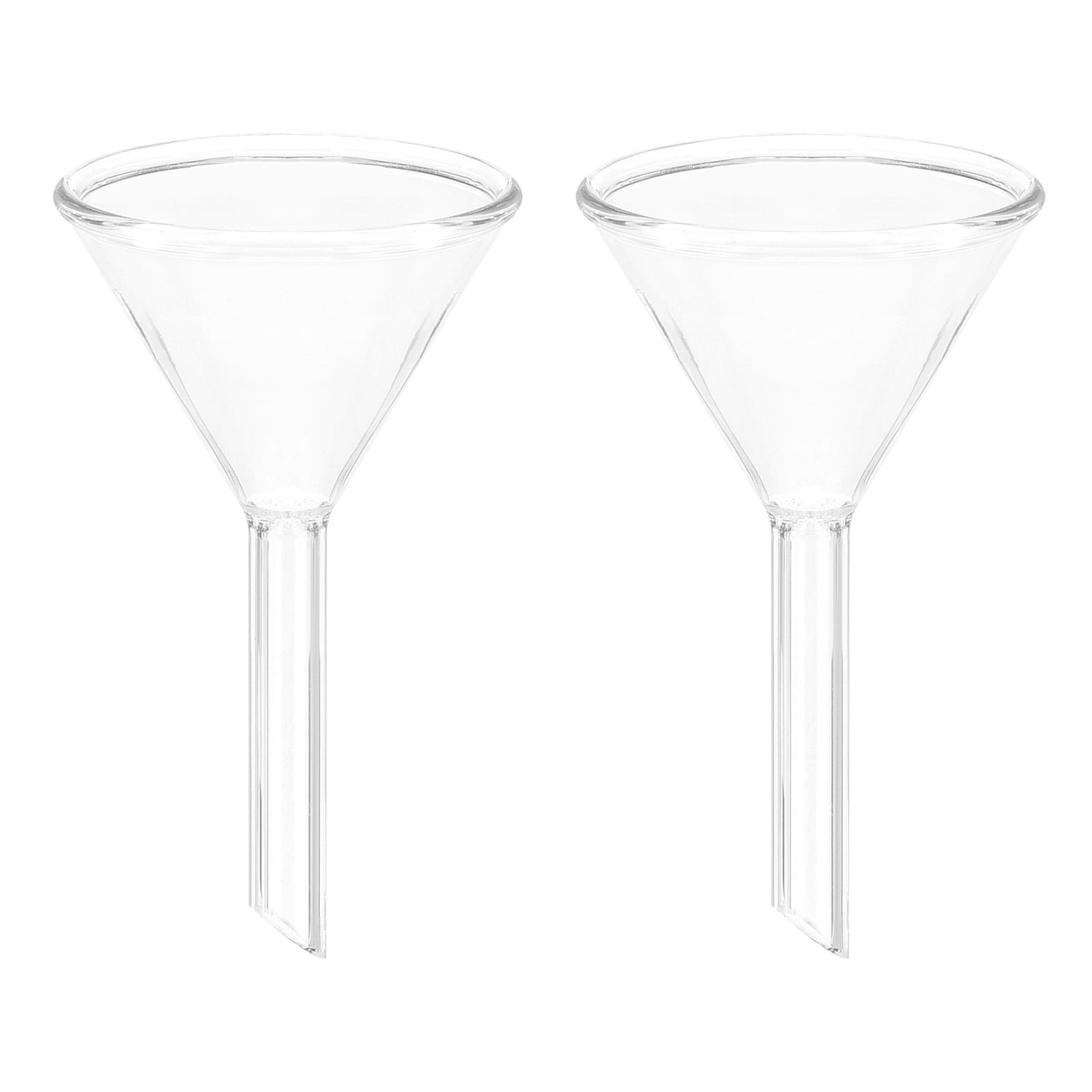 Uxcell 73mm Glass Funnel, Short Stem Borosilicate Glass Heavy Wall ...