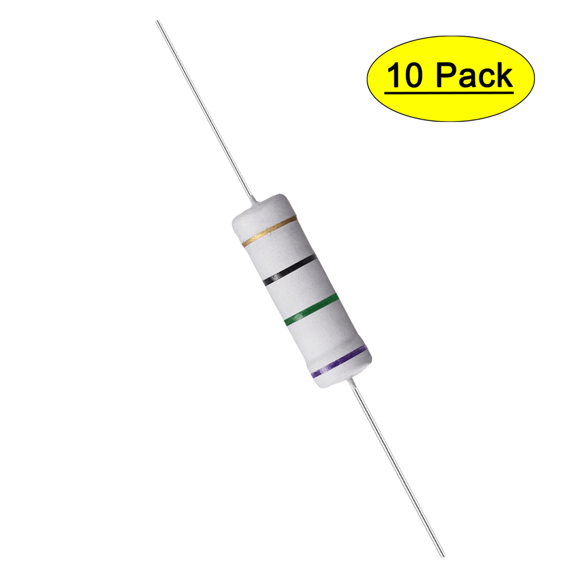 Uxcell 10Pcs 5W 5 Watt Metal Oxide Film Resistor 75 Ohm ±5% Tolerance ...