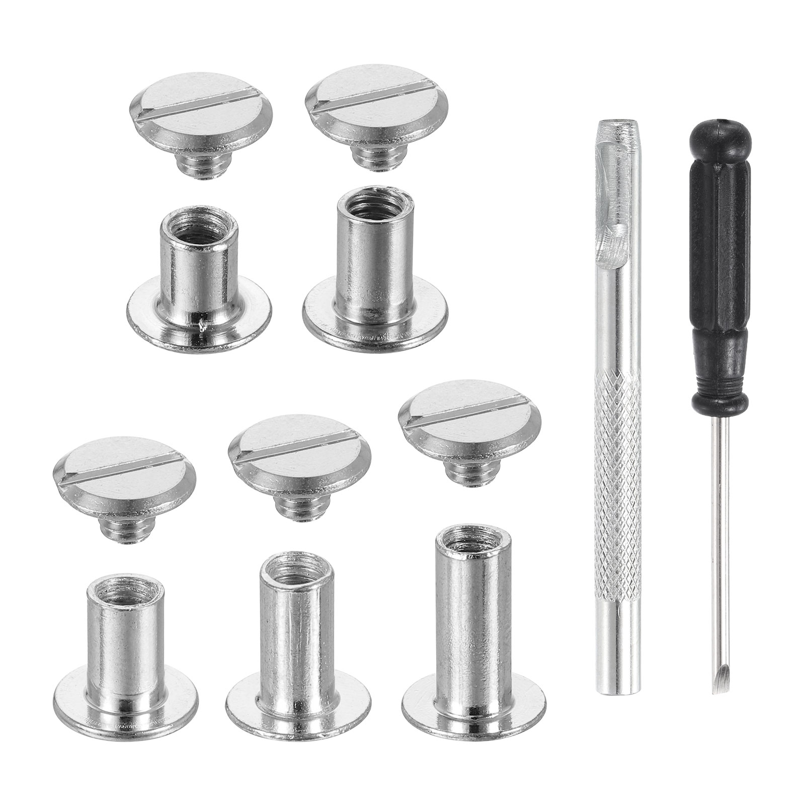 Uxcell 75 Pack Chicago Screw Rivet Metal Slotted Head Binding Post Stud ...