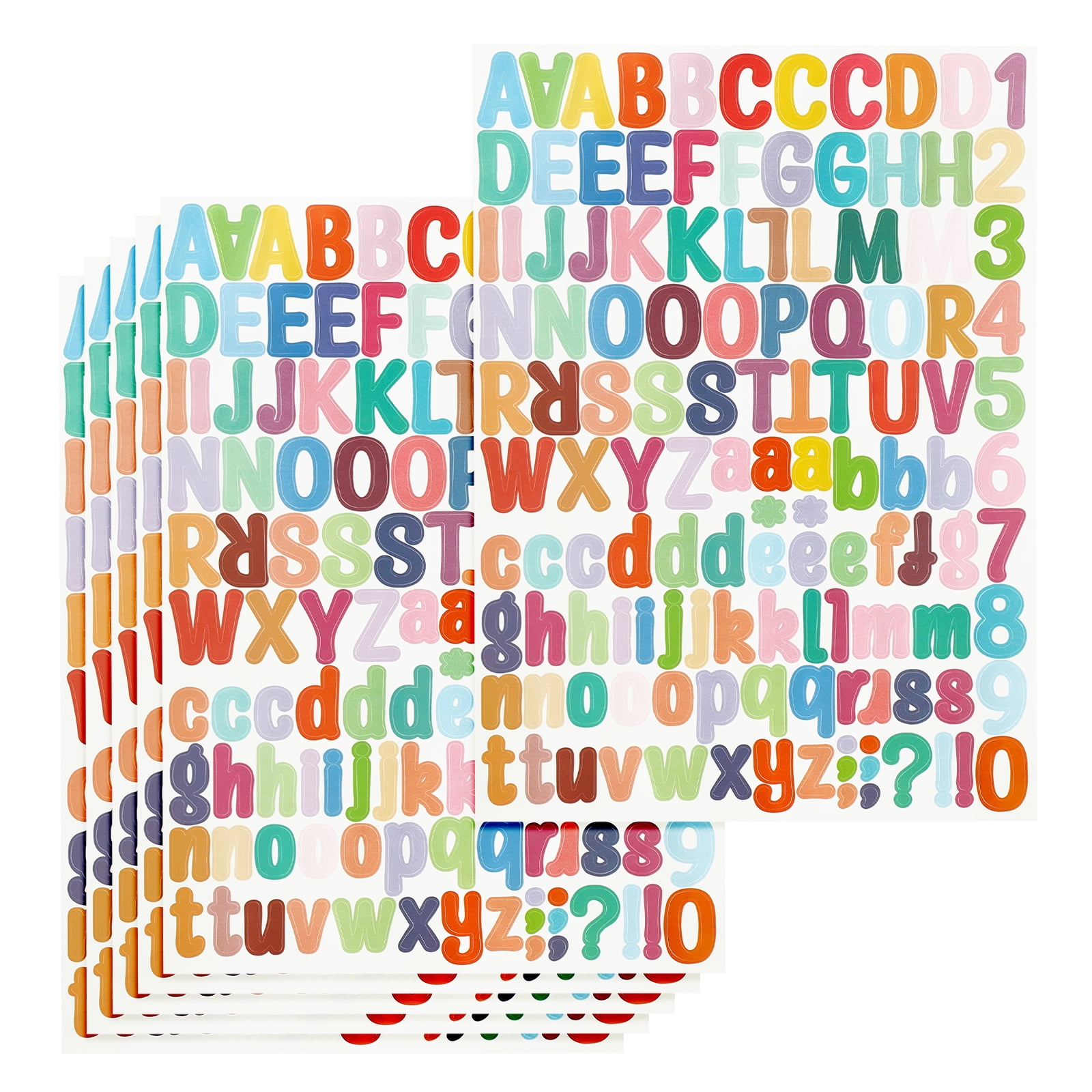 Uxcell 756 Pcs 1 Inch Alphabet Stickers 6 Sheets Waterproof Vinyl ...