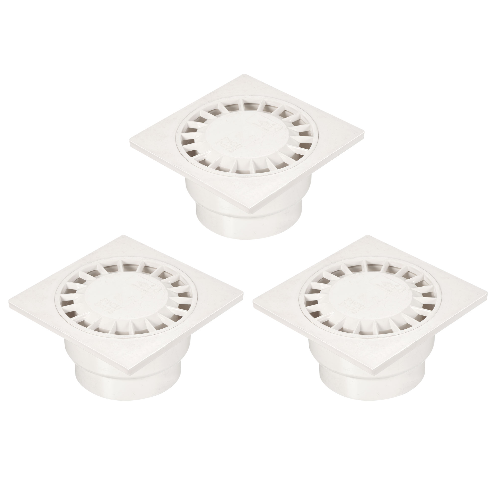 Uxcell 75mm ID Floor Drain PVC Square Grate Snap In Strainer Pipe ...