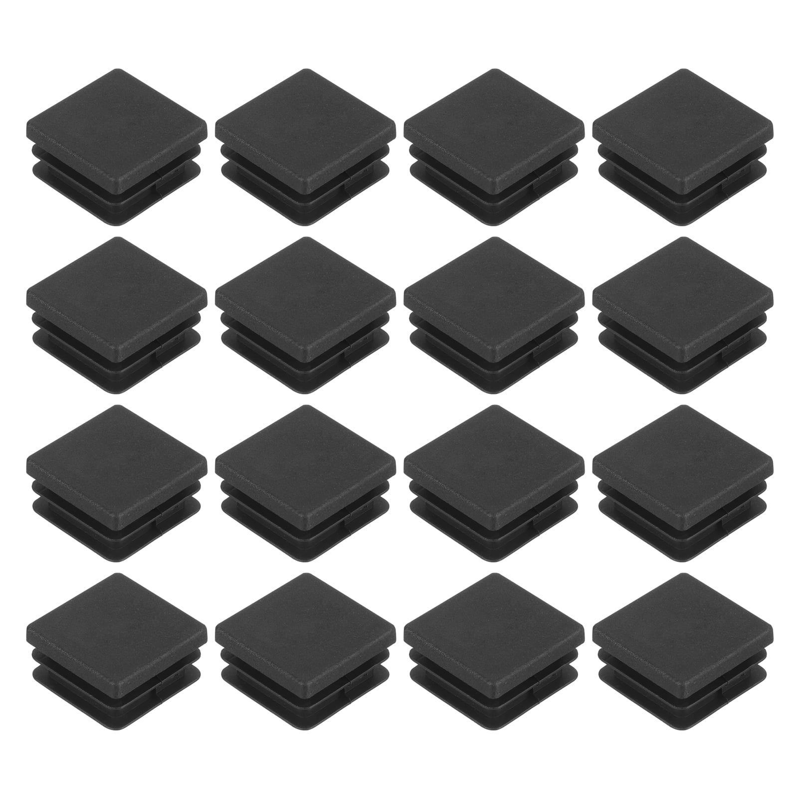 Uxcell 76Pack Square Plastic Plug Insert, 1.1" x 1.1" Black Plastic ...