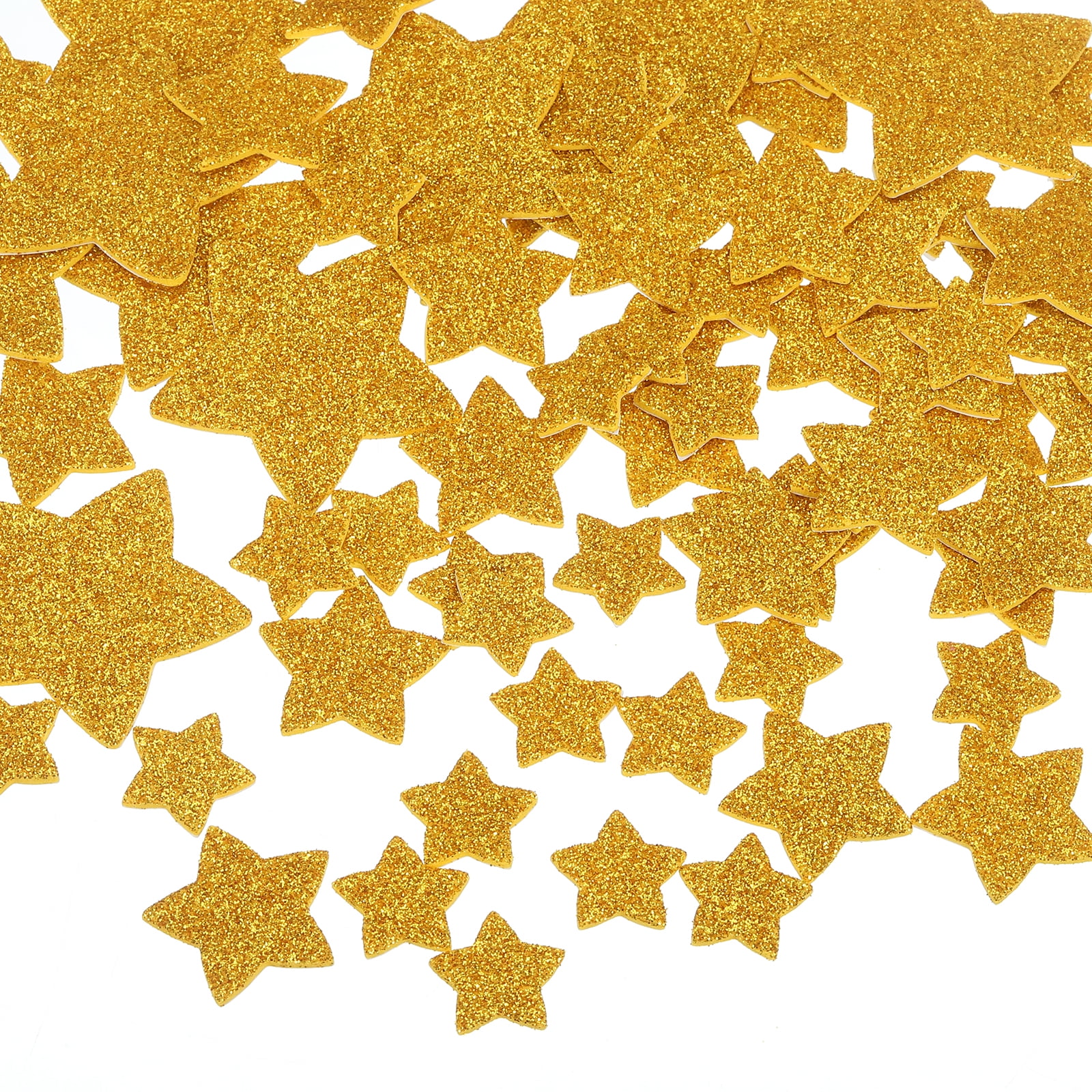 Uxcell 76Pcs Glitter Foam Stickers 3 Size Self-Adhesive Star Shape ...