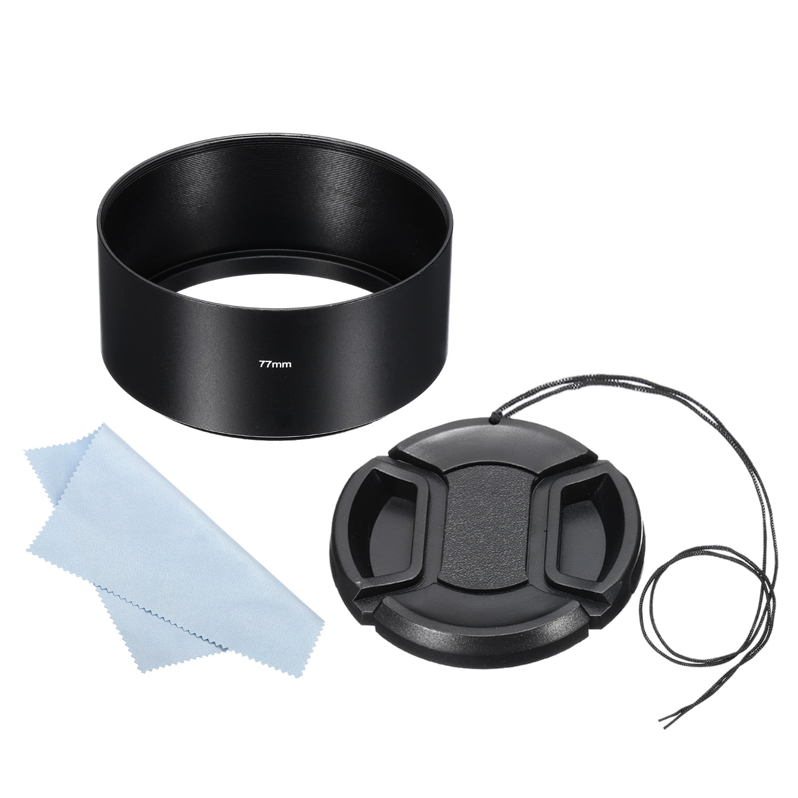 Uxcell 77mm Lens Hood, Long Focus Inside Hood with 82mm Lens Cap and ...