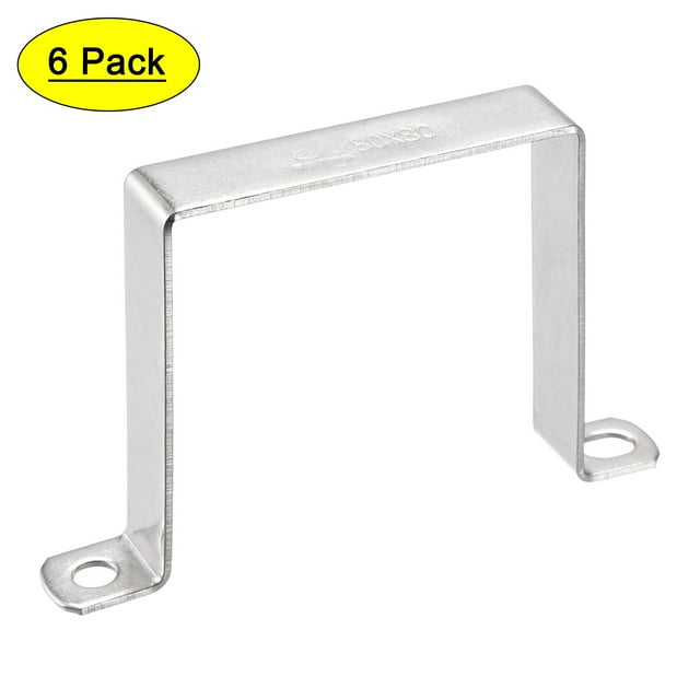 Uxcell 78 x 82mm 304 Stainless Steel U Shaped Connector Bracket 6 Pack ...