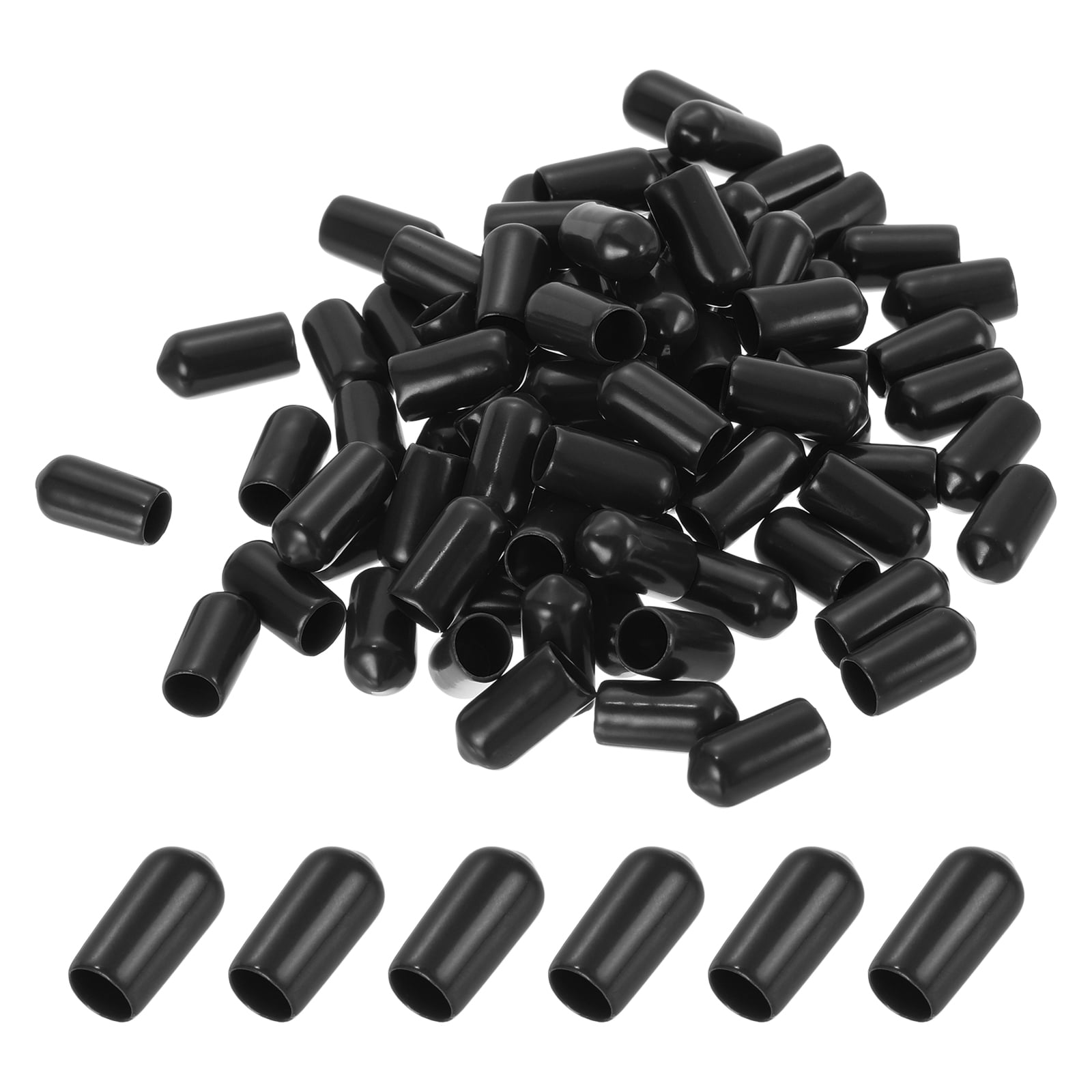 Uxcell 7MM Vinyl Rubber End Caps, 100 Pack Round Bolt Screw Covers Caps ...