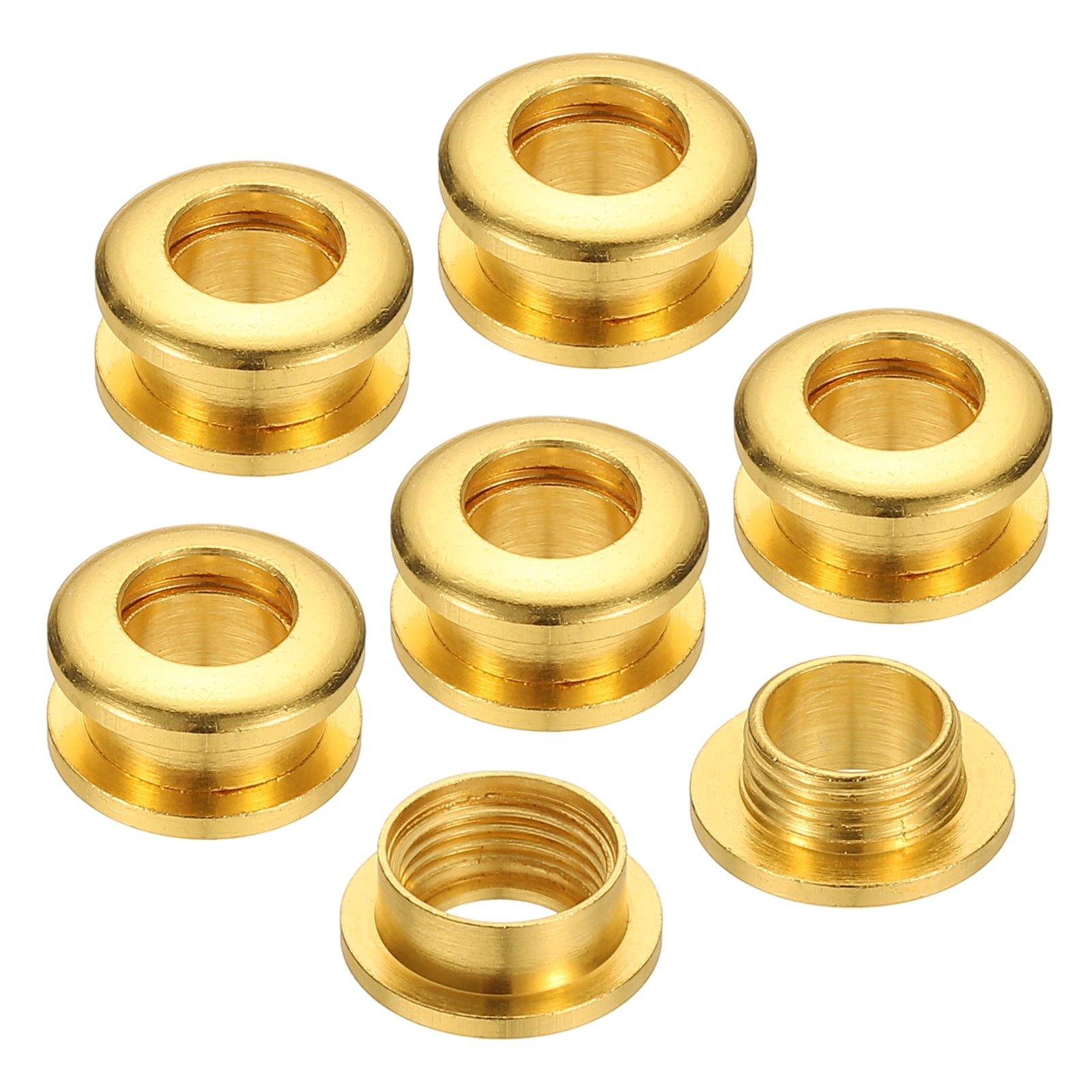 Uxcell 7mm(2/7 inch) Solid Brass Hole Eyelets, 6 Pcs Arc Surface Self ...