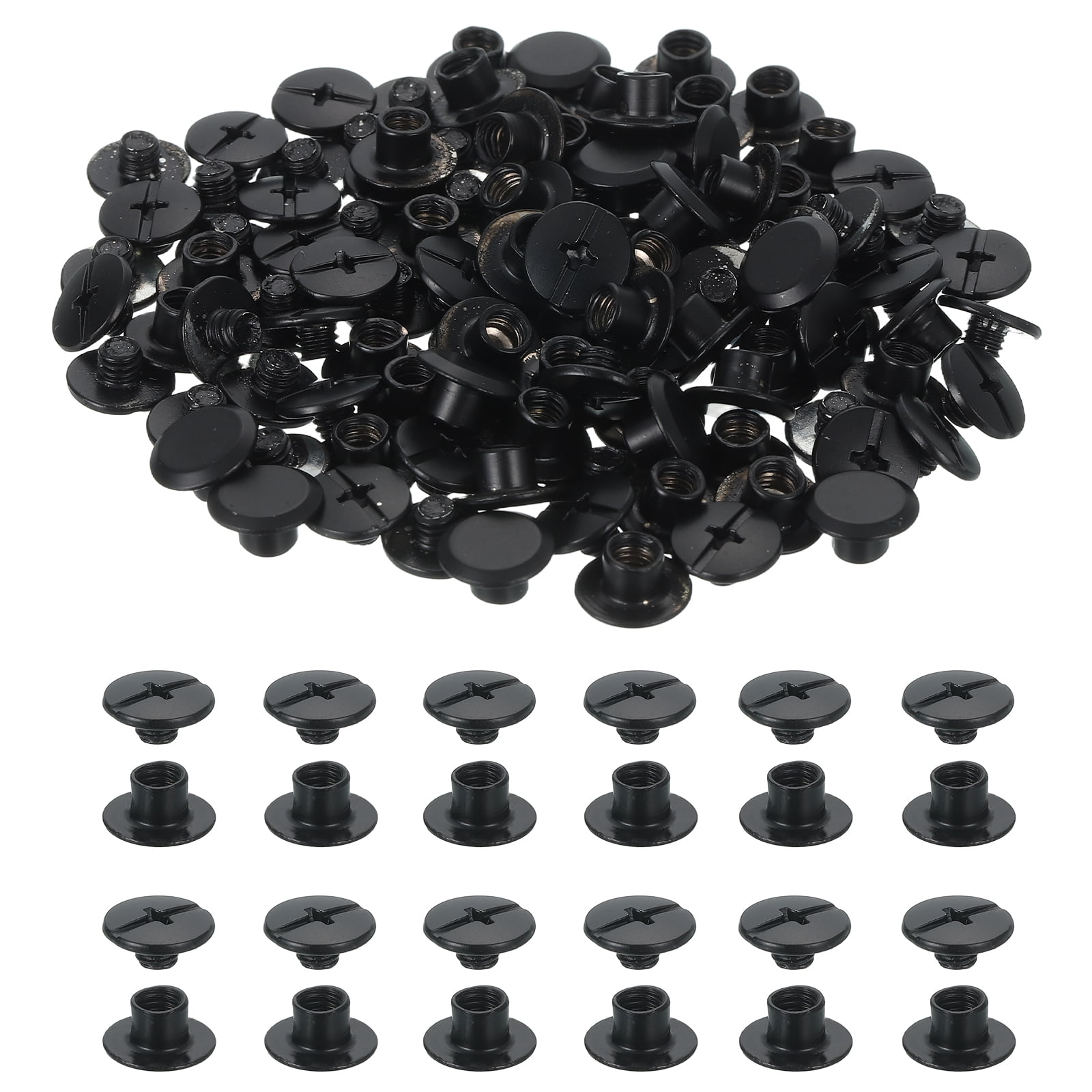 Uxcell 7mm Chicago Screws Leather Rivets, 120 Set Leather Rivets Nail ...