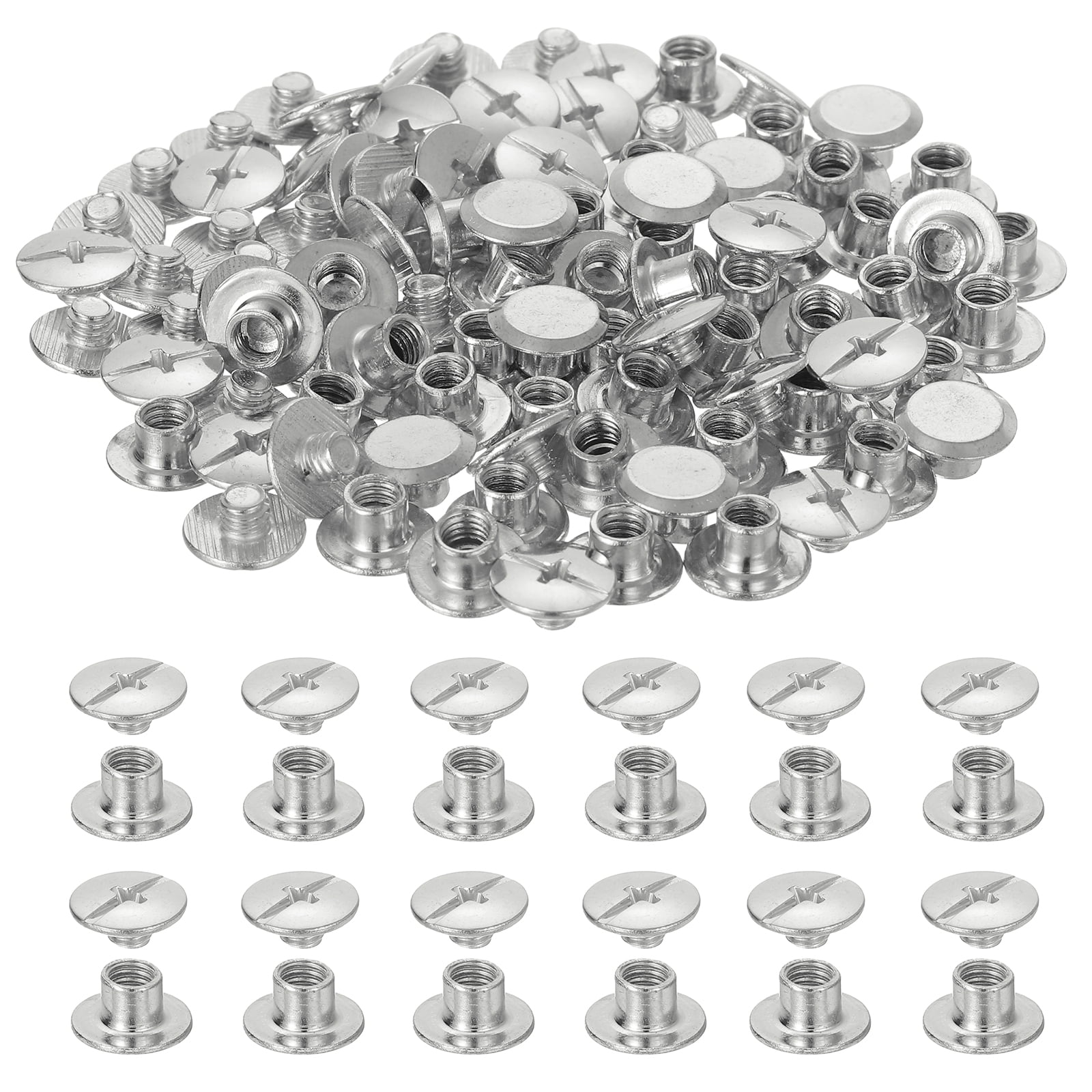 Uxcell 7mm Chicago Screws Leather Rivets, 120 Set Leather Rivets Nail ...