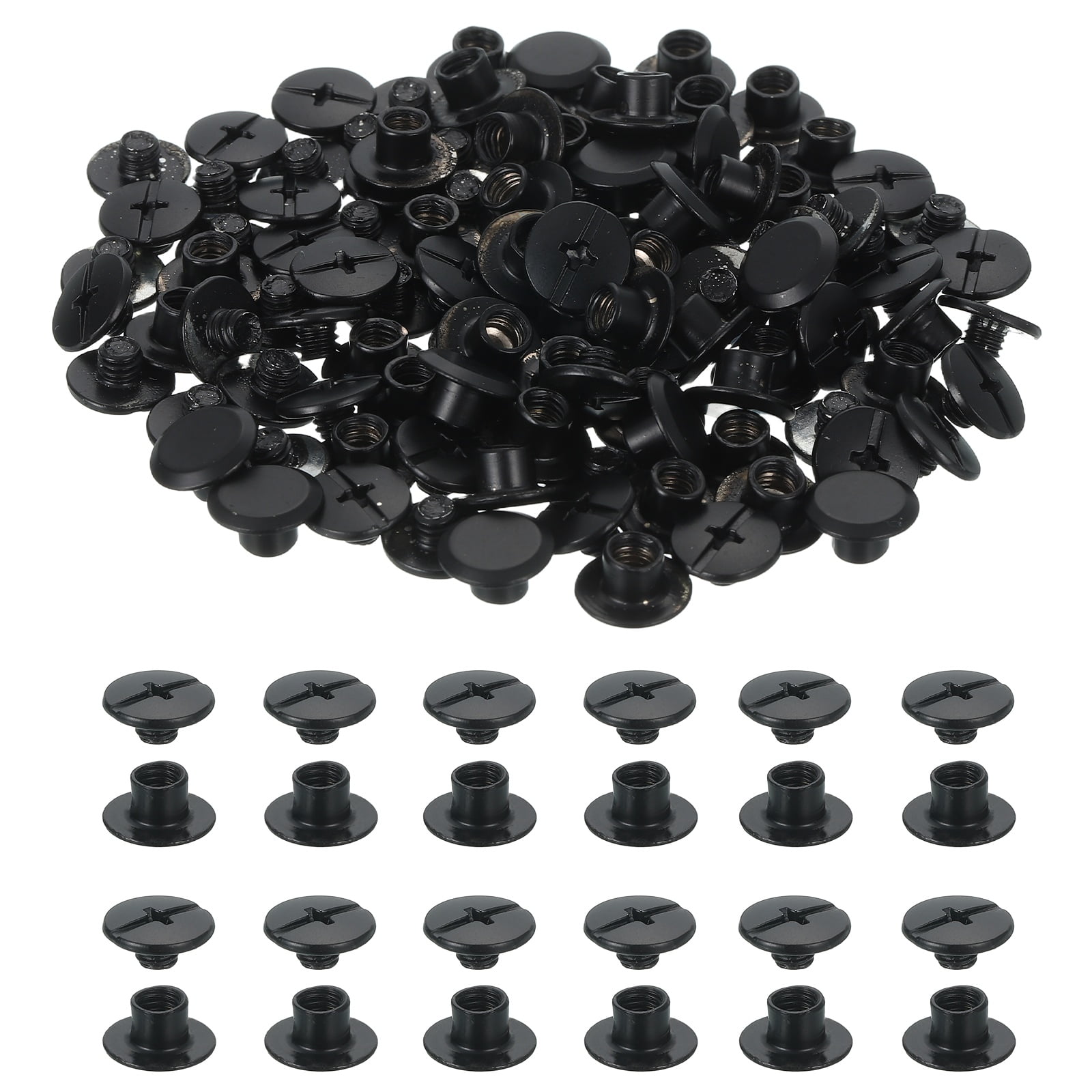 Uxcell 7mm Chicago Screws Leather Rivets, 60 Set Leather Rivets Nail ...