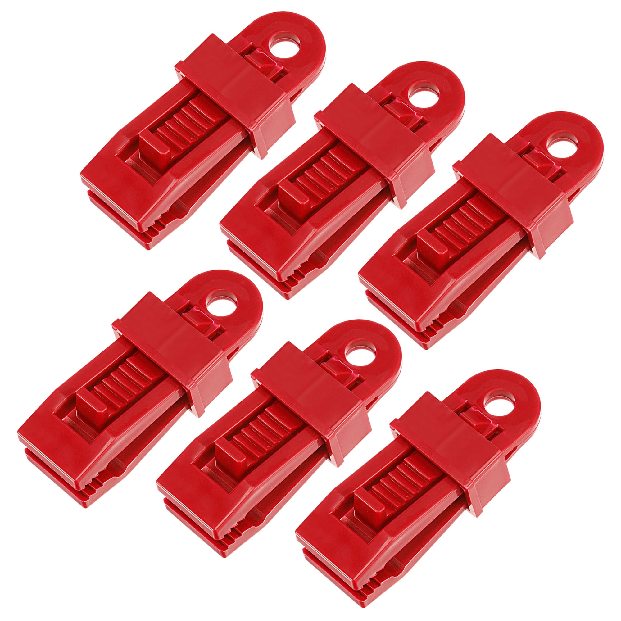 Uxcell 7mm Snap Tighten Sliding Lock Grip Awning Clamp Tarp Clips Red 6 ...