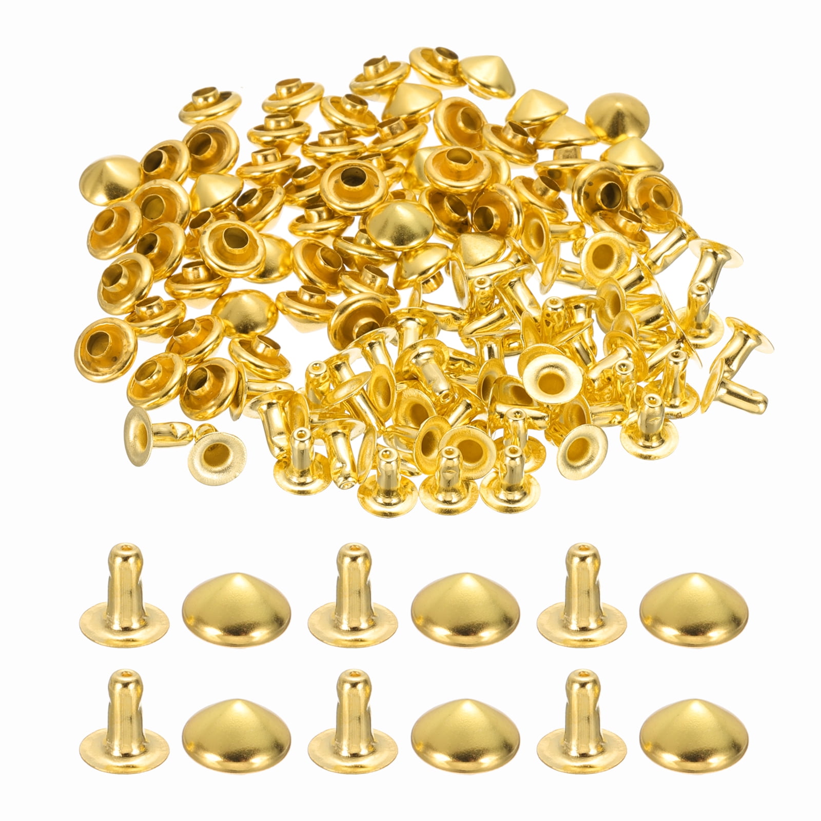 Uxcell 7mm Spike Rivets, 100 Sets Square Studs Rivet Rapid Punk Spikes ...