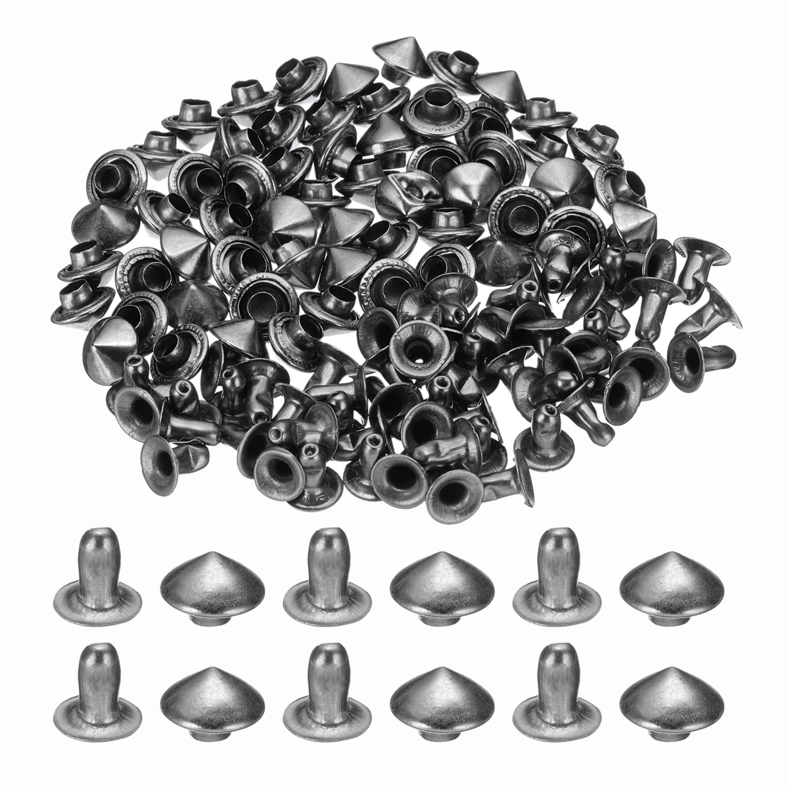 Uxcell 7mm Spike Rivets, 100 Sets Square Studs Rivet Rapid Punk Spikes ...