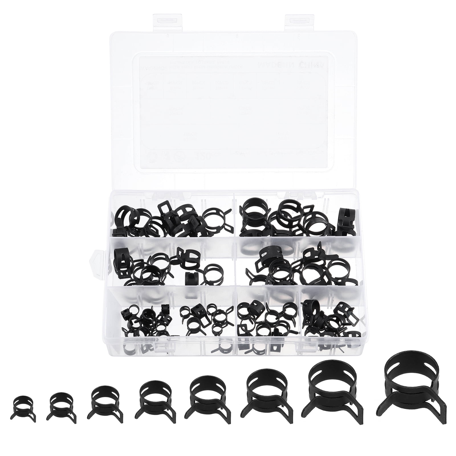 Uxcell 65Mn Steel 7mm to 18mm 8 Size Spring Band Type Action Fuel ...