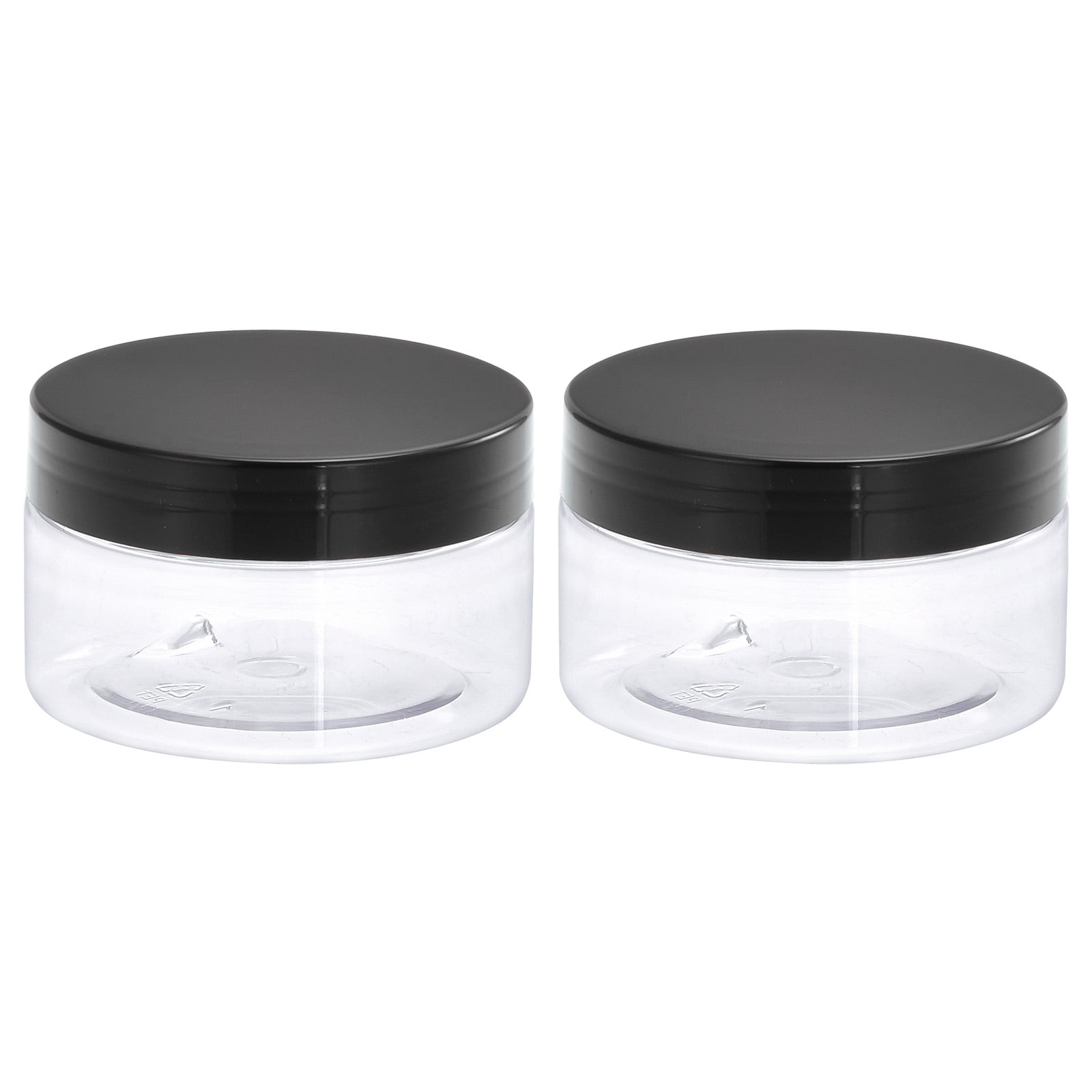 Uxcell 7oz/ 200ml Round Plastic Jars with Black Screw Top Lid for ...