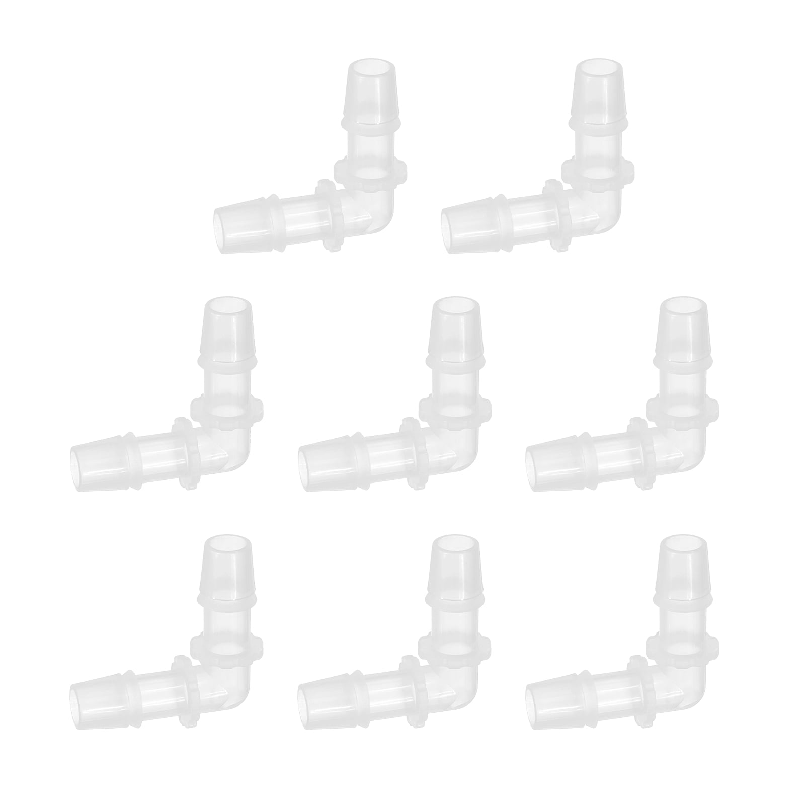 Uxcell 7pack Hose Barb 90 Degree Elbow l Fitting, 7/16" OD Plastic Hose ...