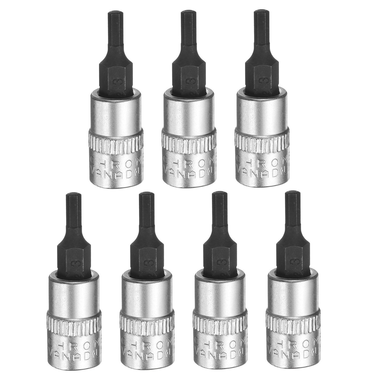 Uxcell 7pcs H3 Hex Bit Socket 1/4" Square Drive Metric Extension Impact ...