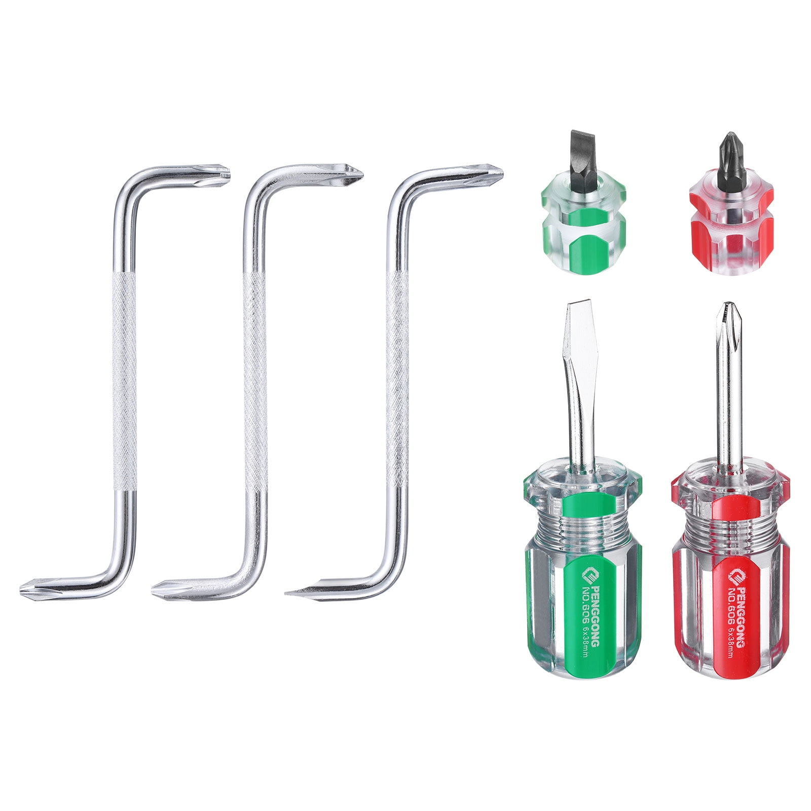 Uxcell 7pcs Offset Screwdriver Set PH3/PH2 PH2/PH1 PH2/SL6 Phillips ...