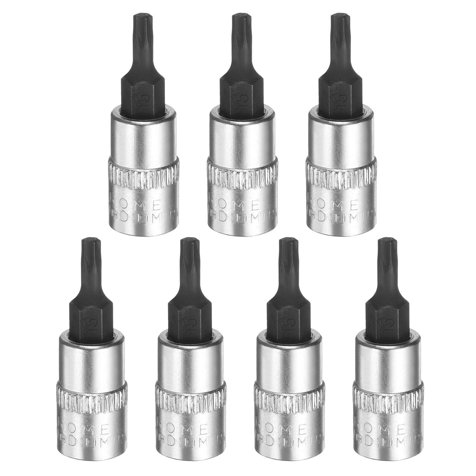 Uxcell 7pcs T15 Torx Bit Socket 1/4" Square Drive Star 6 Point Extension Impact Bit Power Nut ...