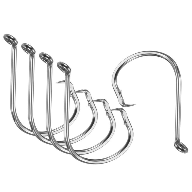 Uxcell 8/0# Carbon Steel Offset Hook Fishing Circle Hooks with Barbs ...