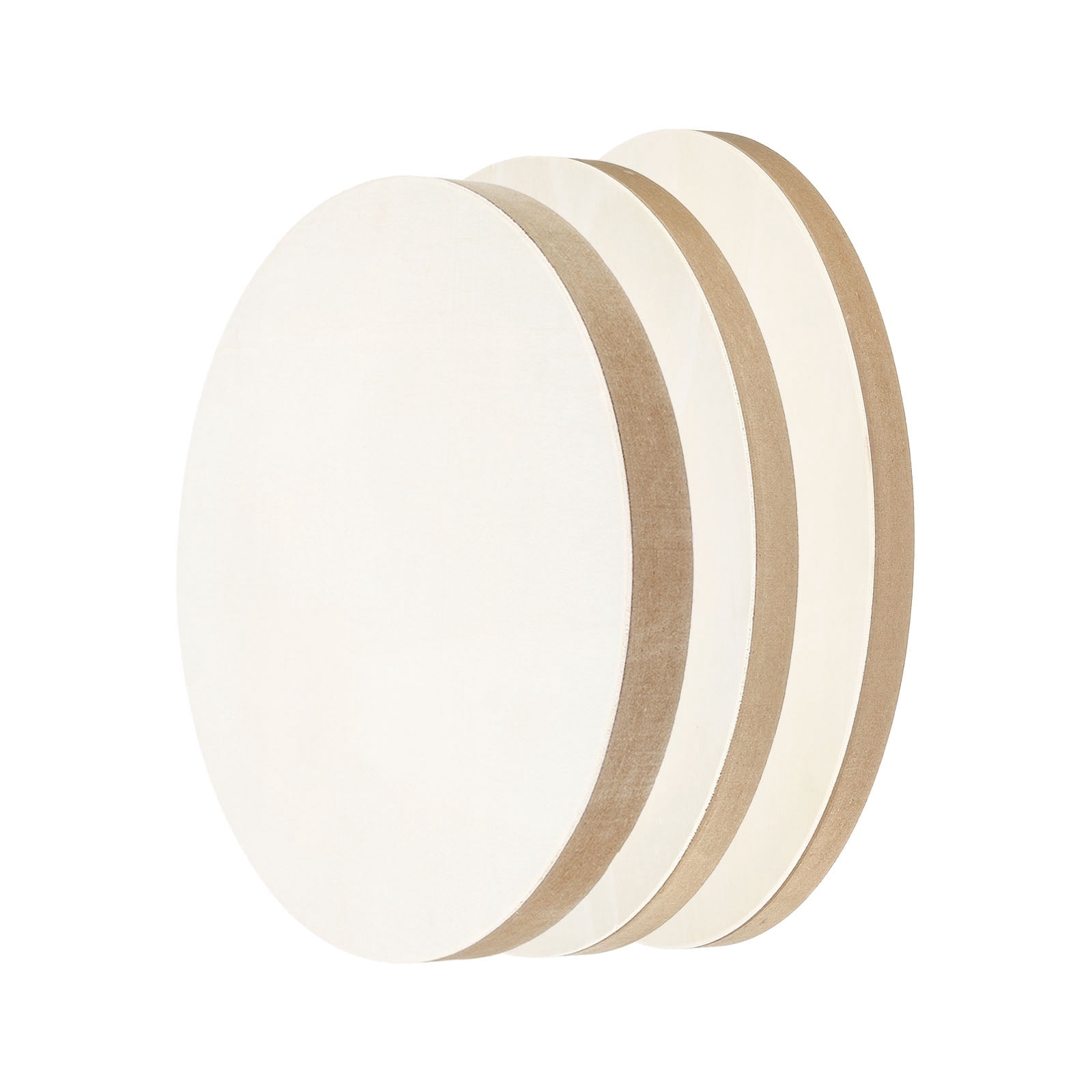 Uxcell 8" 12" 15.7" Wood Panels Board, Unfinished Round Wood Canvas ...