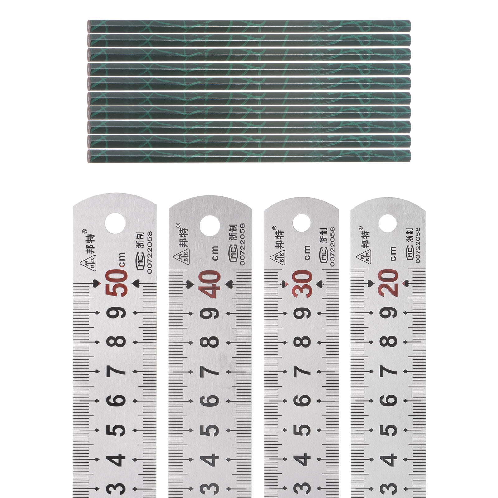 Uxcell 8" 12" 16" Stainless Steel Ruler Straight Edge Metric Inch Metal ...