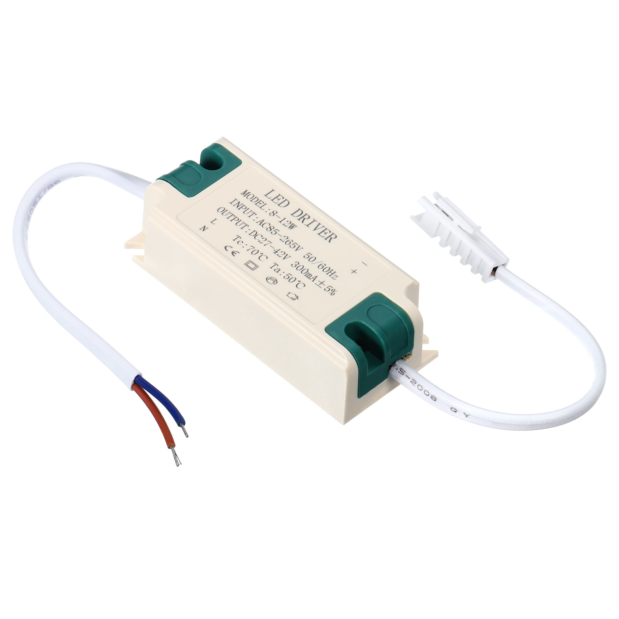 Uxcell 8-12W 300mA LED Driver AC 85-265V Output 27-42V DC Male Connector Transformer - Walmart.com
